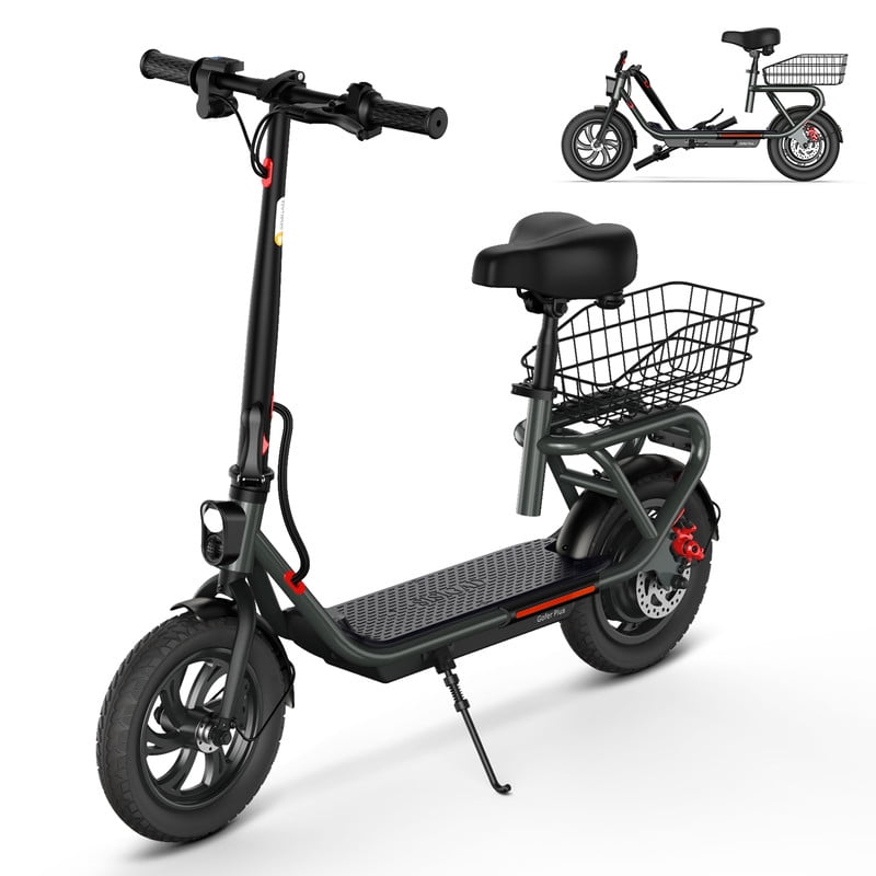 SISIGAD Electric Scooter for Adults with Seat, 30 Miles Long Range & 16 ...
