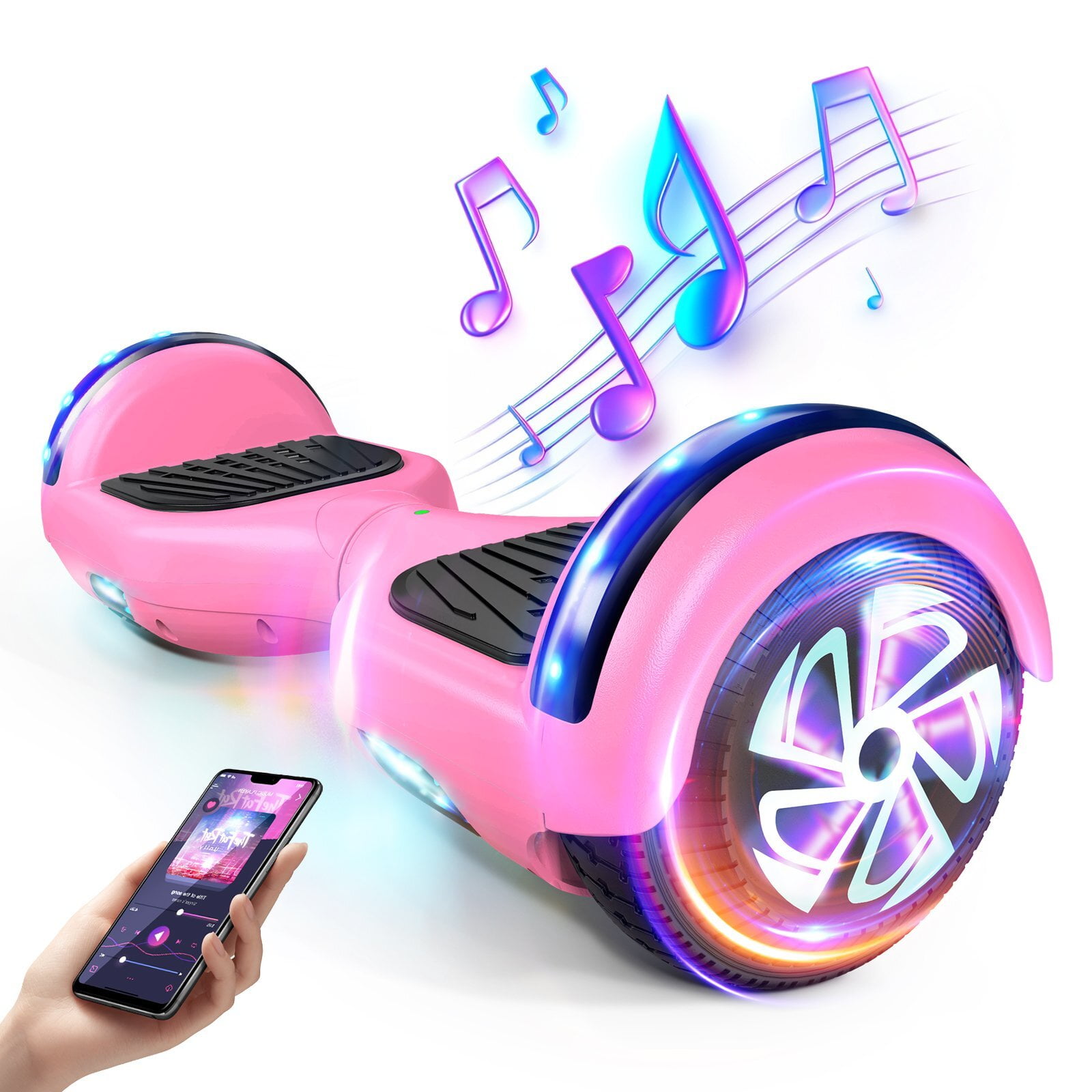 SISIGAD Hoverboard with Bluetooth Speaker, 6.5 inch LED Lights ...
