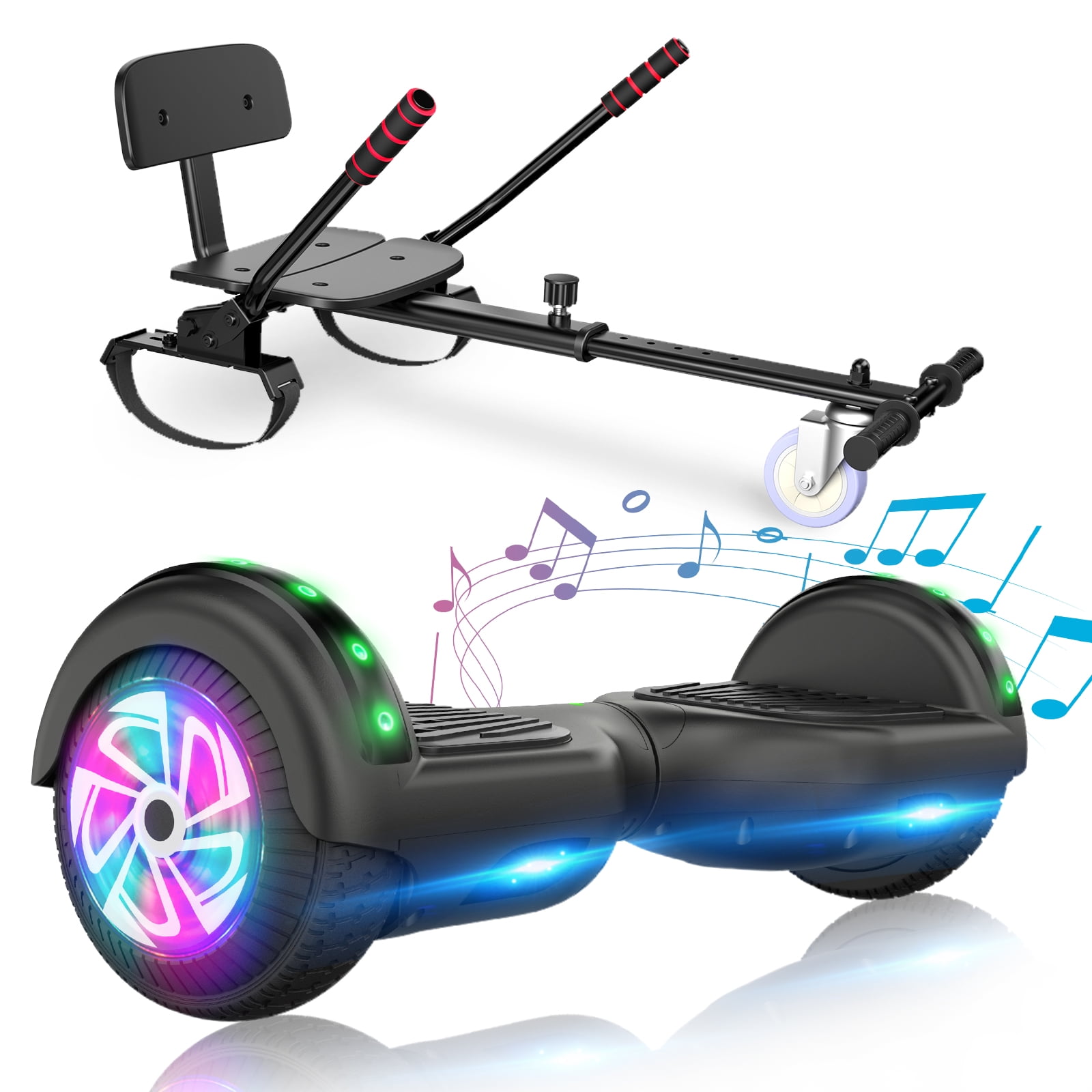SISIGAD Hoverboard with Seat Attachment Combo, 6.5" Two-Wheel ...
