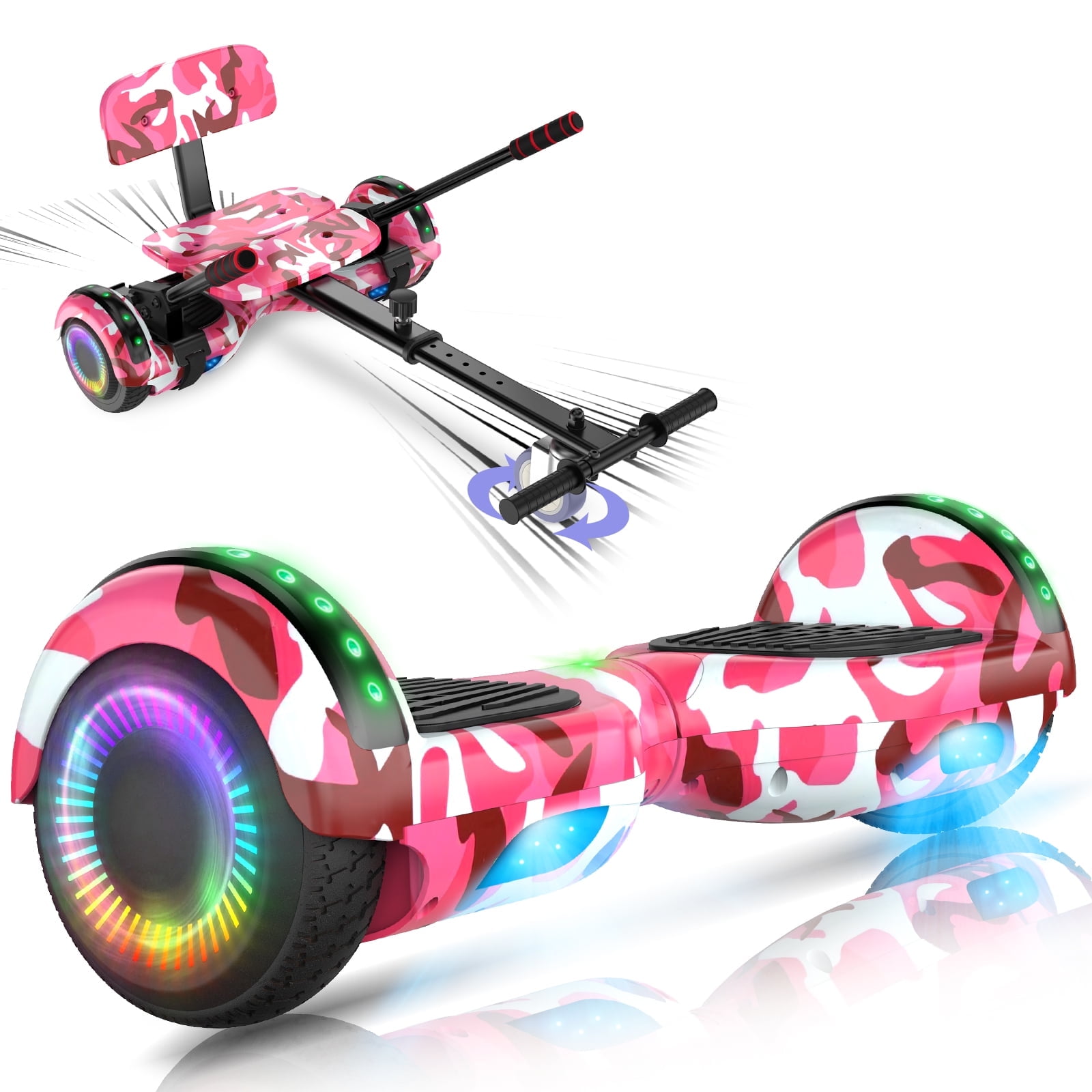 "SISIGAD Hoverboard - 6.5"" Self Balancing Scooter with Seat, Bluetooth ...