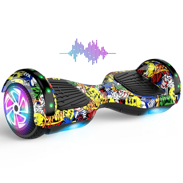 SISIGAD All-Terrain Hoverboard, Bluetooth Speaker, LED Lights, Max ...