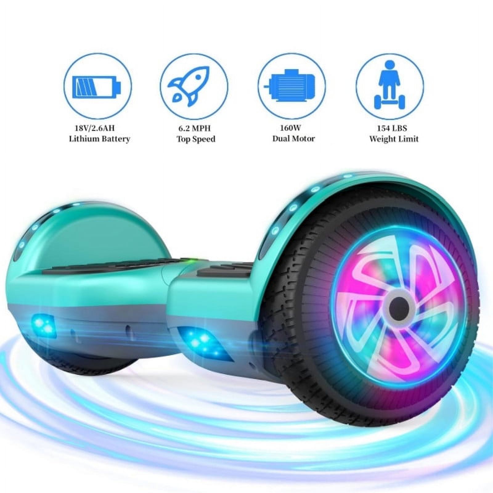 SISIGAD Hoverboard with Light Up Wheels 6.5" Listed Two Wheel Self ...