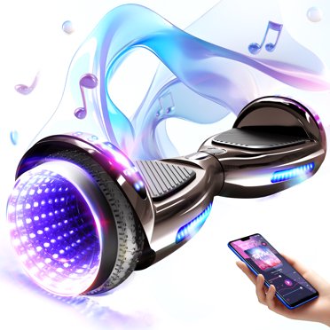 Hover-1 Chrome 7 Mph Hoverboard with LED Lights and Bluetooth Speaker ...