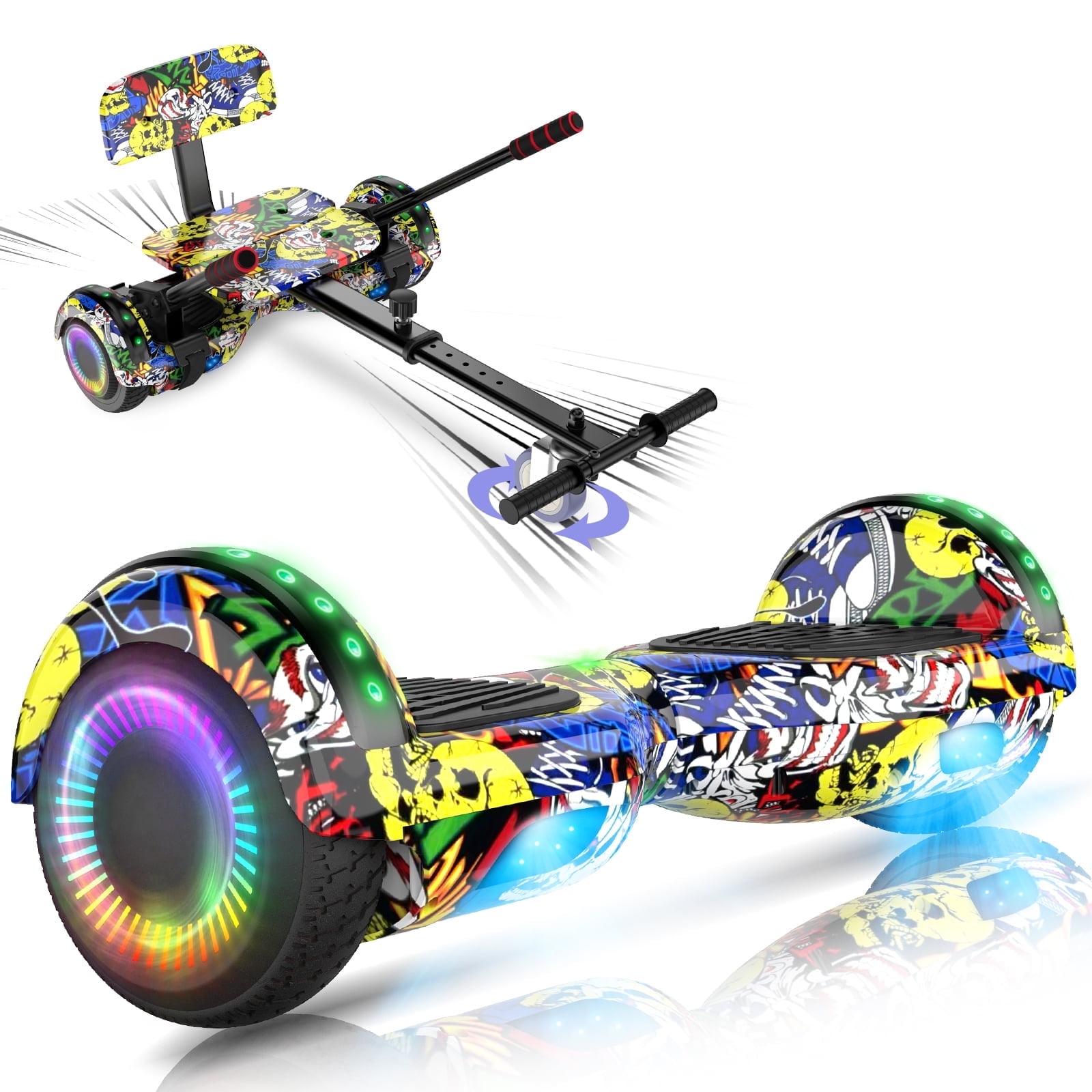 SISIGAD Hoverboard with Seat Attachment Combo 6.5" Self Balancing ...