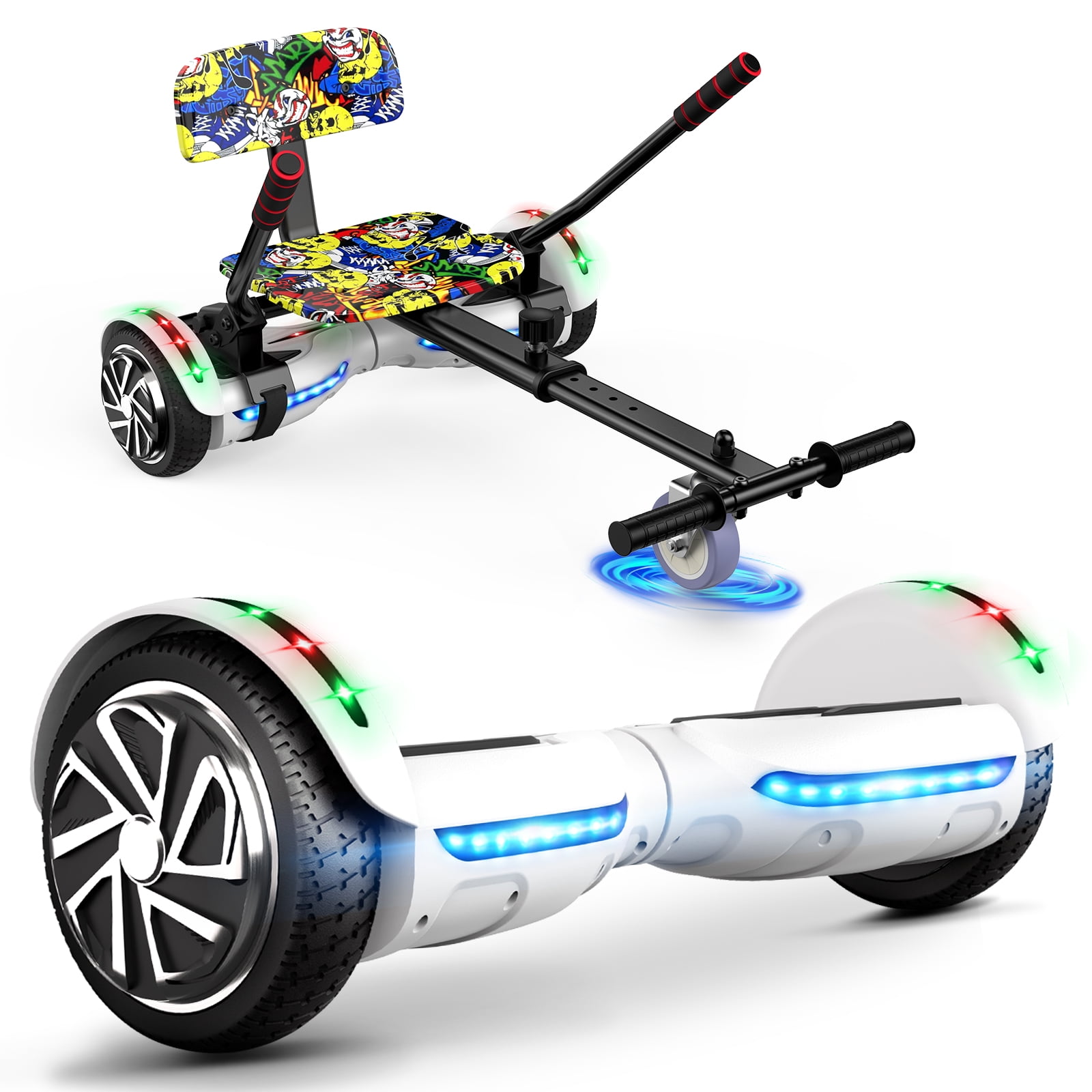 SISIGAD Hoverboard with Seat Attachment, Go Kart Conversion Kit, 6.5 ...