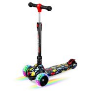 Justice Tie Dye Kick Scooter with Light up Wheels, for Girls Ages 5 ...