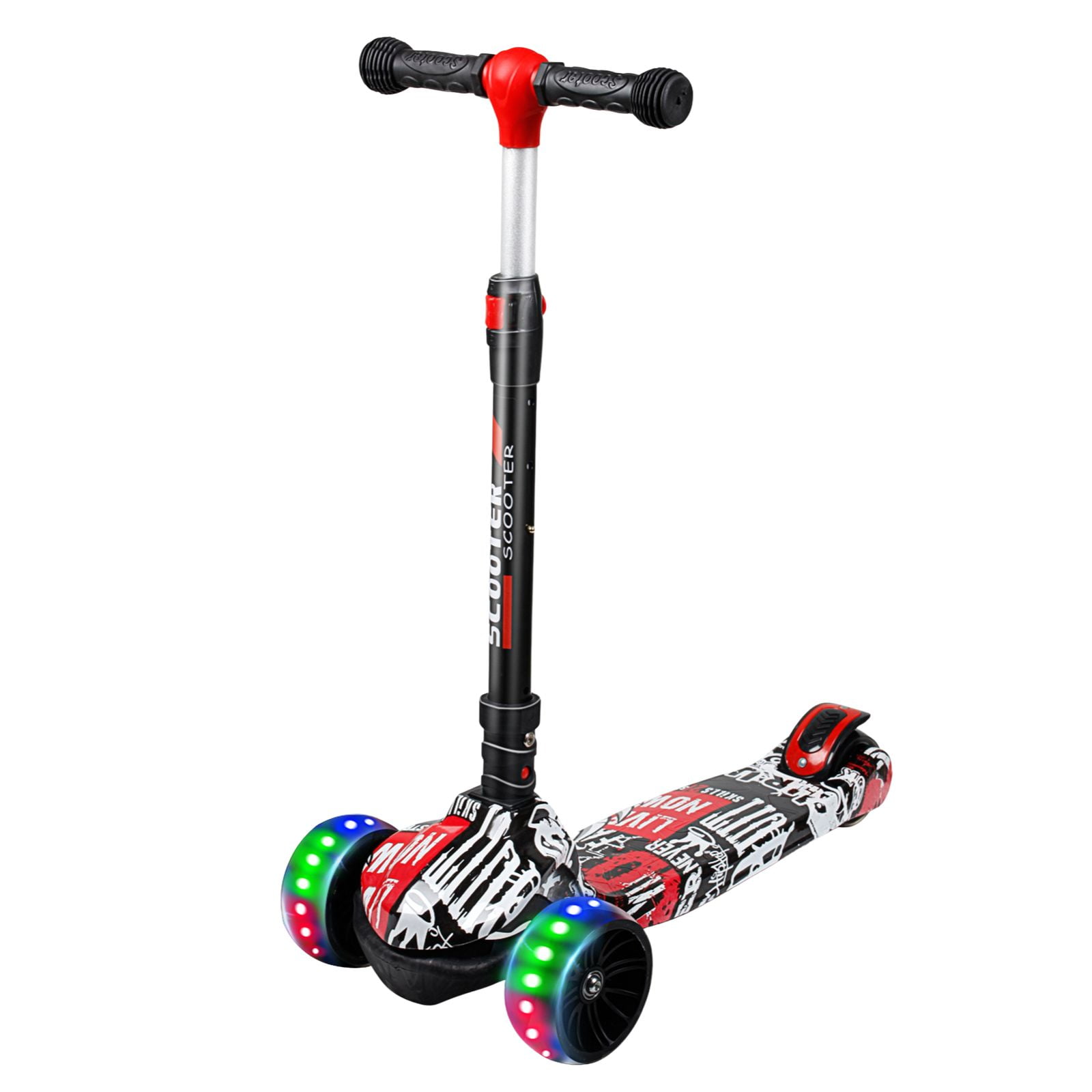 SISIGAD Kids Scooter Mini Aluminum 3 Wheels LED Light Up Folding Kick ...