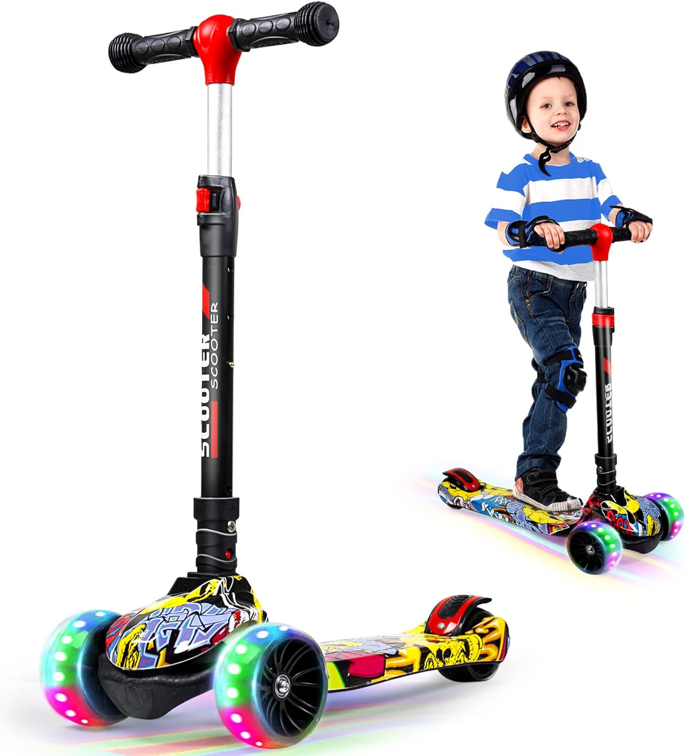 SISIGAD Kids Scooter - Toddler Scooter for Kids 2-5,Three Wheel Scooter ...