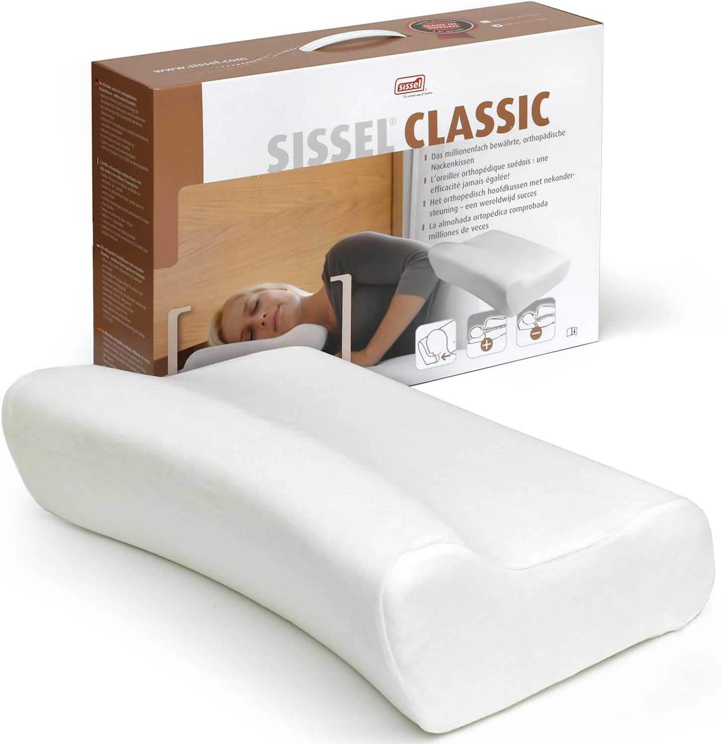 SISSEL Classic Neck Pillow Size L, Unique Incline for Disc & Vertebrae ...