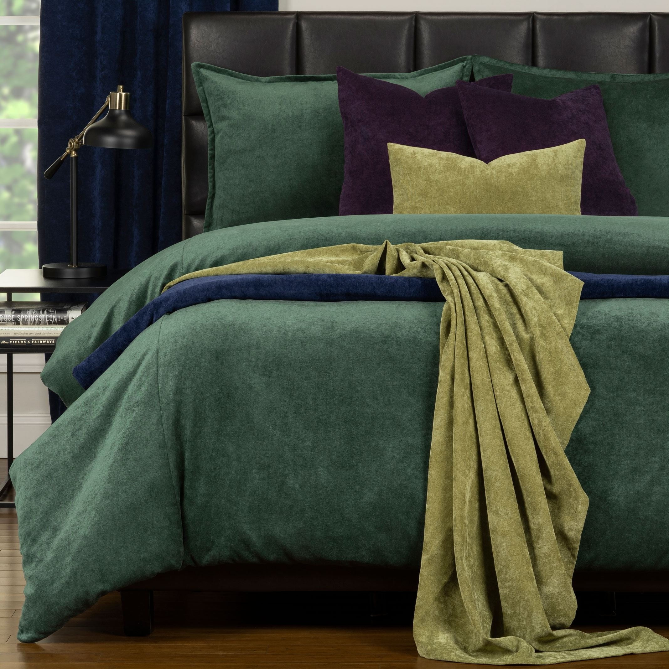 SIScovers Padma Velvet Throw-Style Bed Scarf Full - Olive - Walmart.com