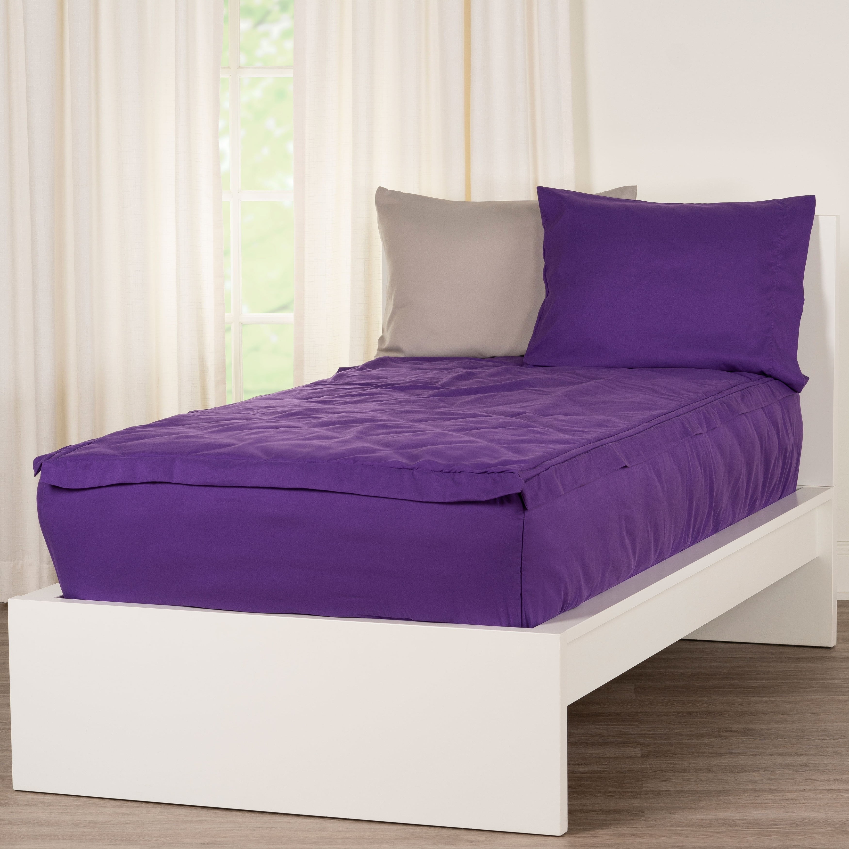 SIScovers Purple Bunkie Deluxe Zipper Bedding Set Twin - Walmart.com