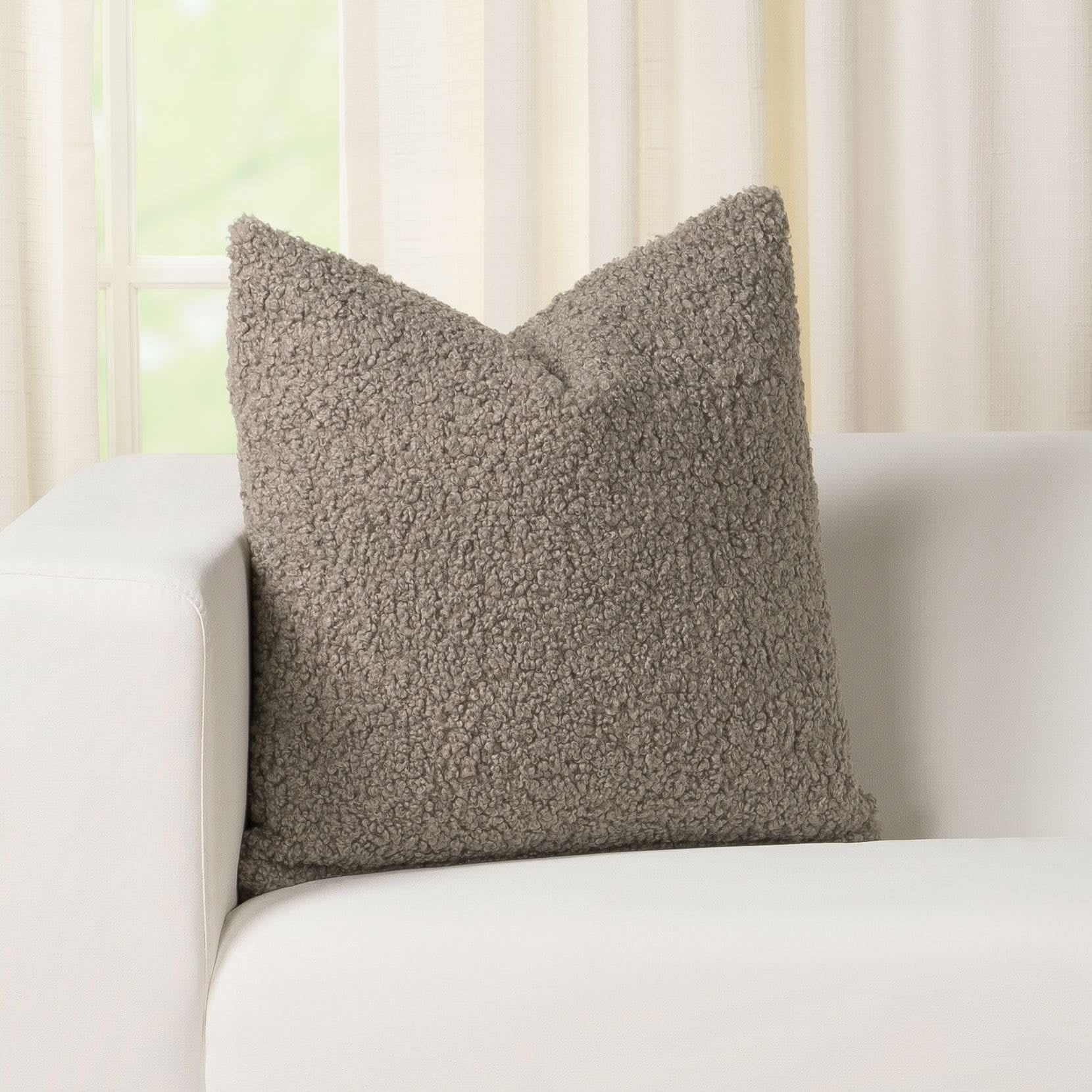 SIScovers Tiffany Boucle Textured Throw Pillow 30 x 30 - Smoke ...