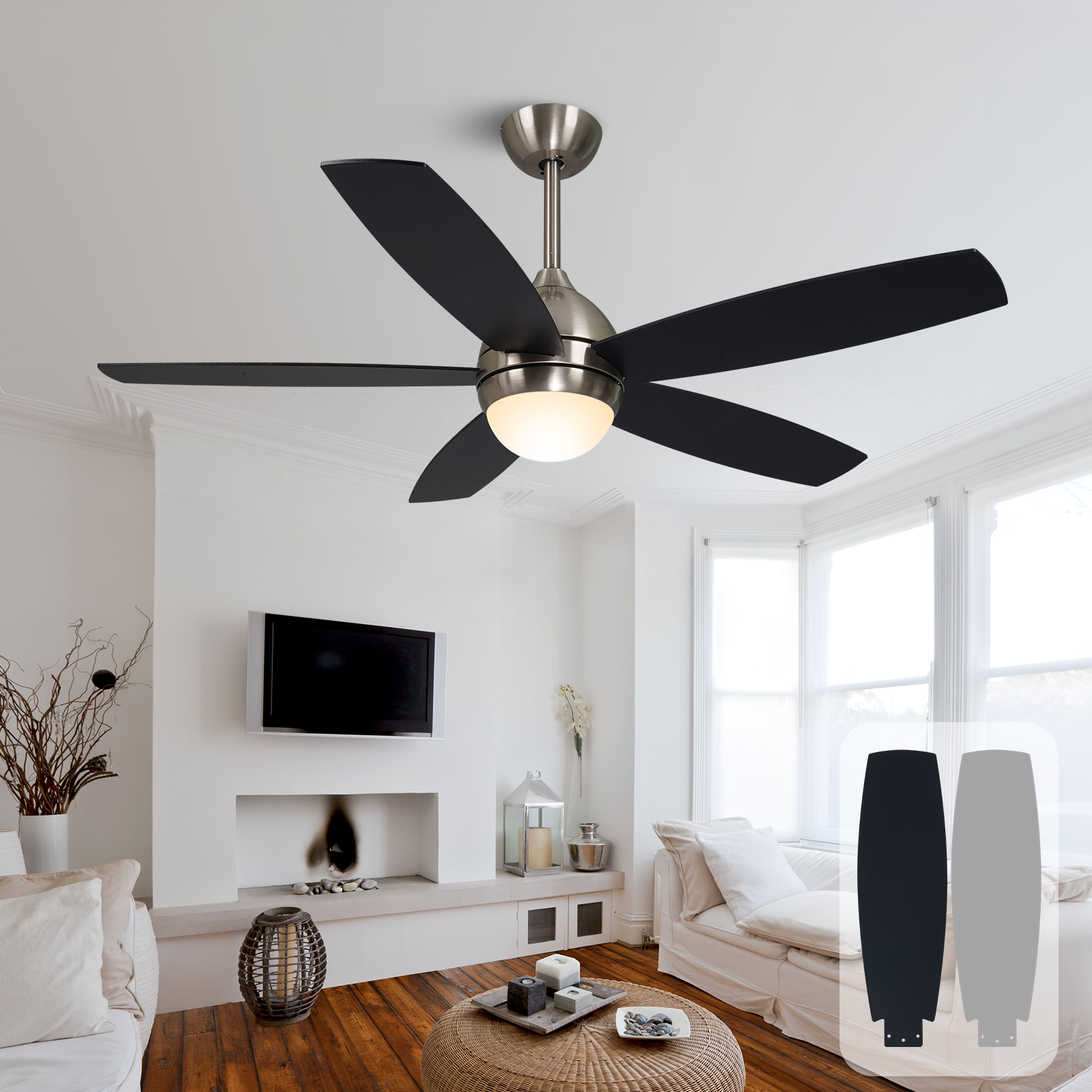 Westinghouse 7204000 52" Bolton Plywood 5-Blade Indoor Ceiling Fan ...