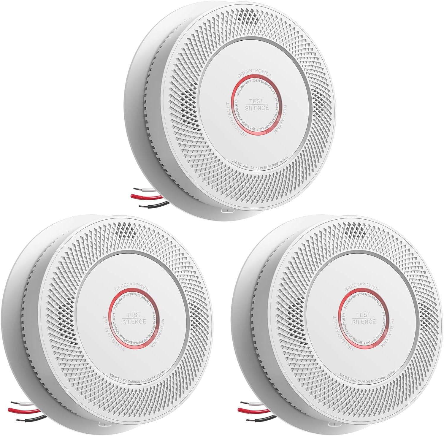 SITERWELL Hardwired Interconnected Smoke and Carbon Monoxide Detector ...
