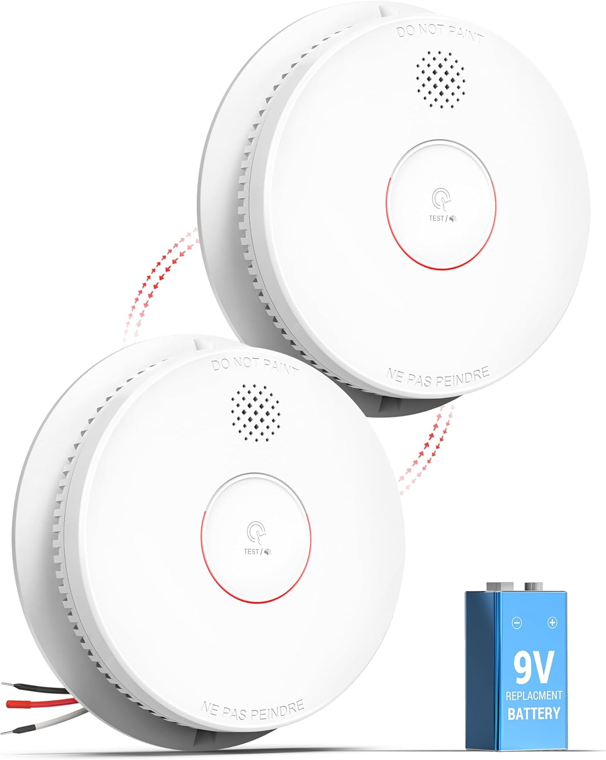 SITERWELL Hardwired Interconnected Smoke Detector, Photoelectric Smoke ...