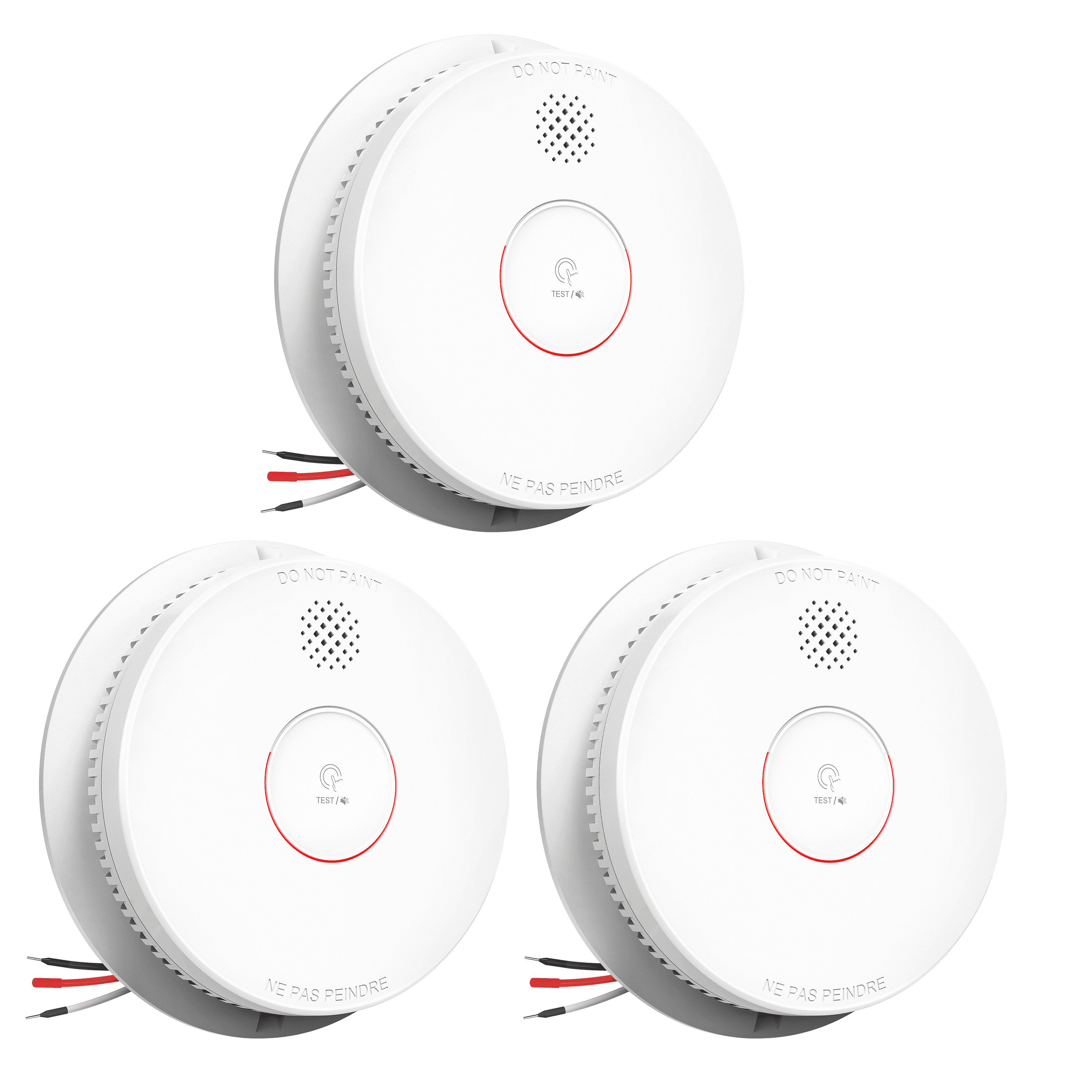 SITERWELL Hardwired Interconnected Smoke Detector, Photoelectric Smoke Alarm with 9V Backup ...