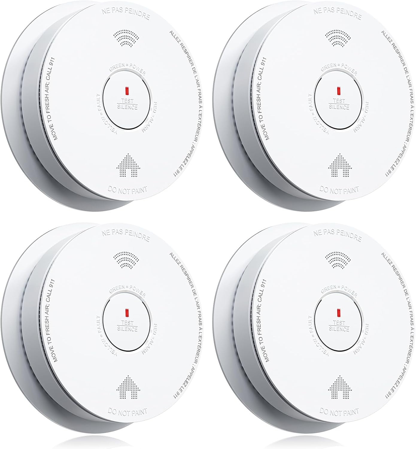 SITERWELL Smoke Detector 10 Year Battery Operated, Smoke Alarm ...
