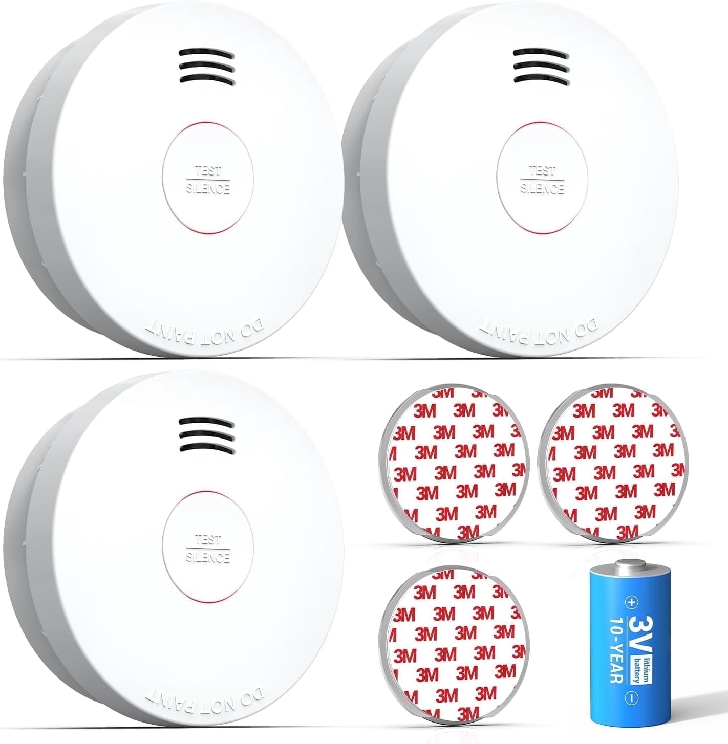 SITERWELL Smoke Detector, 10 Year 3V Lithium Battery,Photoelectric ...