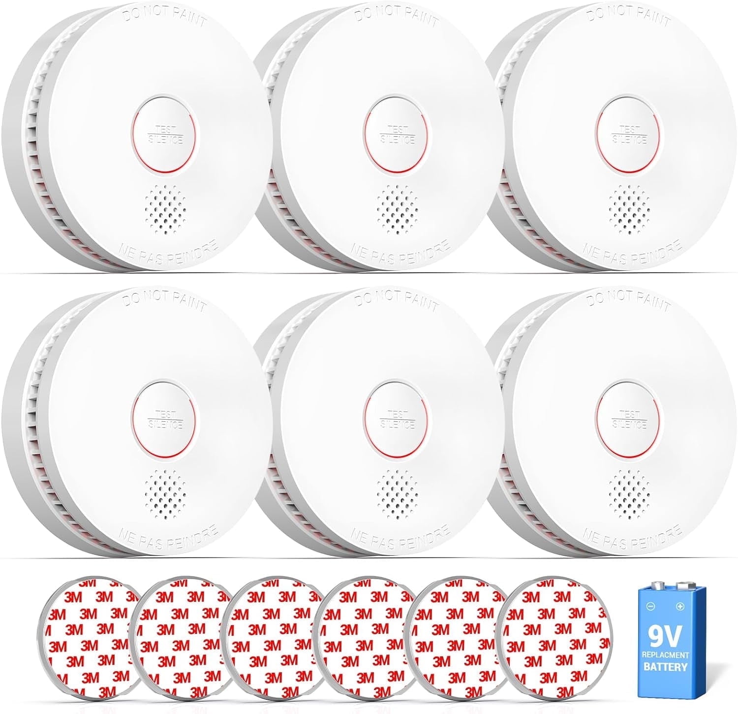 SITERWELL Smoke Detector, 10 Year Product Life Fire Alarm with Magnetic Fastening Kit, Smoke ...