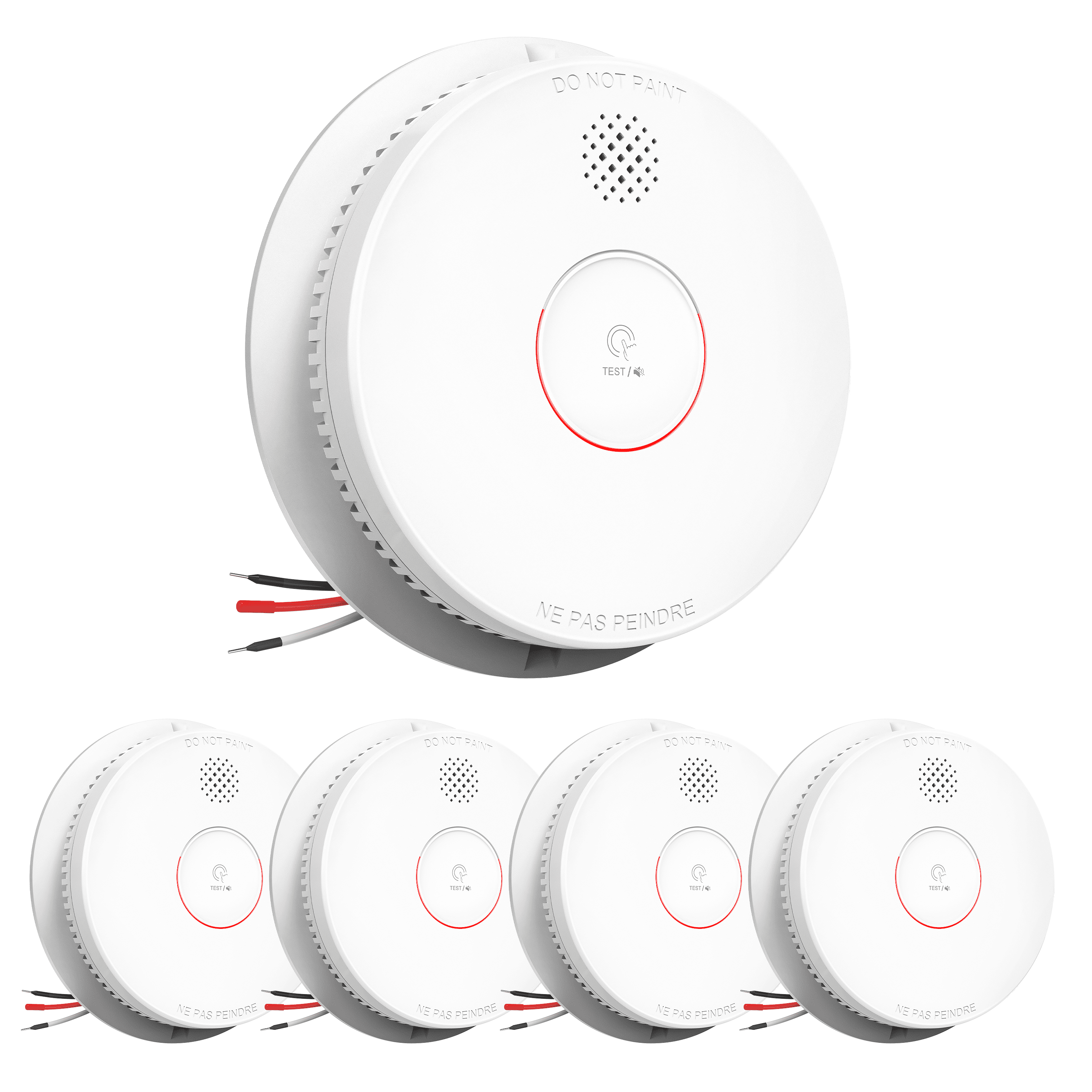SITERWELL Smoke Detector, Hardwired Interconnected, Photoelectric Smoke Alarm with 9V Backup ...