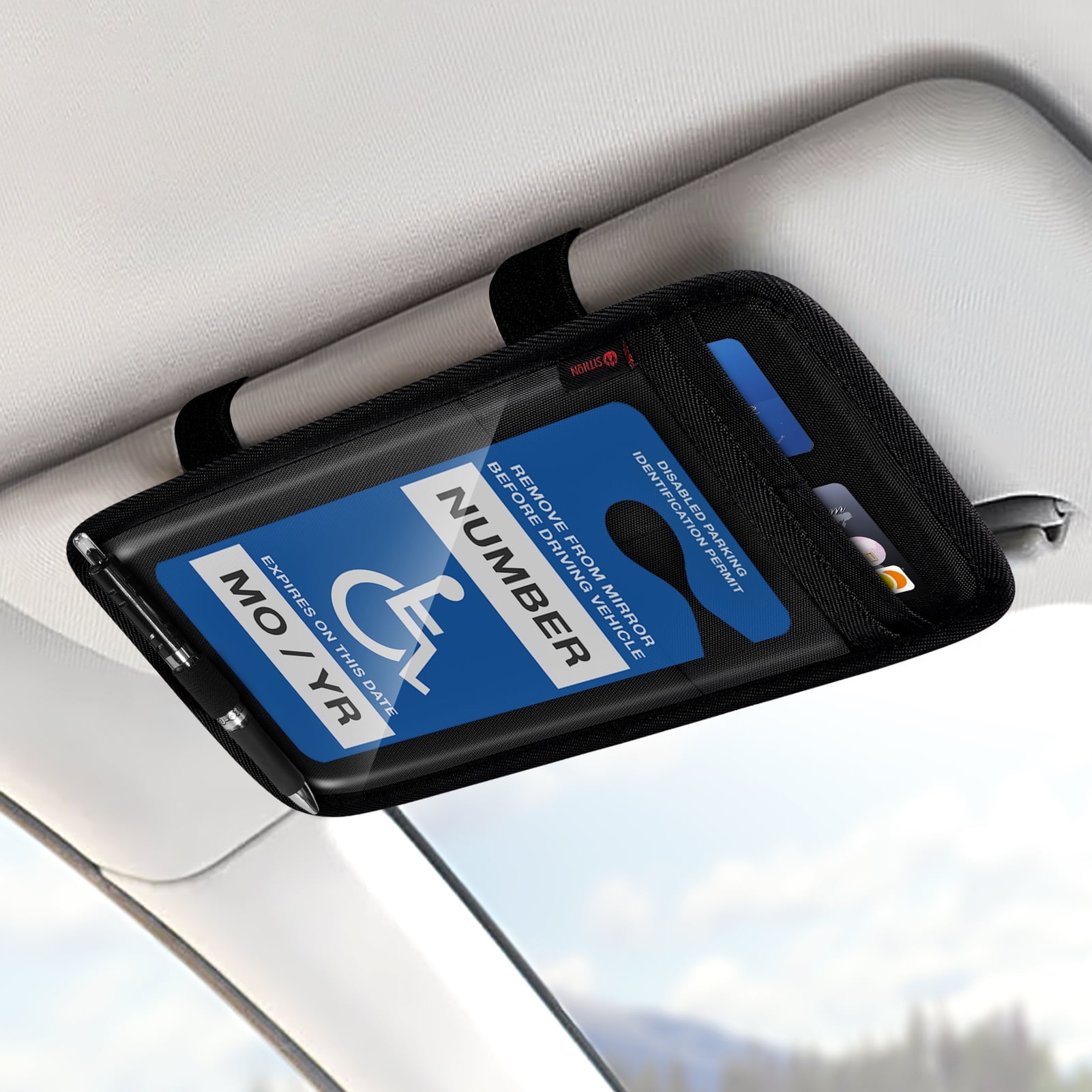 SITHON Handicap Placard Holder for Car Sun Visor, Disabled Parking ...
