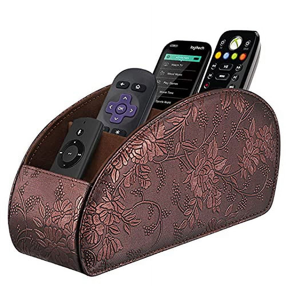 SITHON Remote Control Holder with 5 Compartments - PU Leather Remote ...
