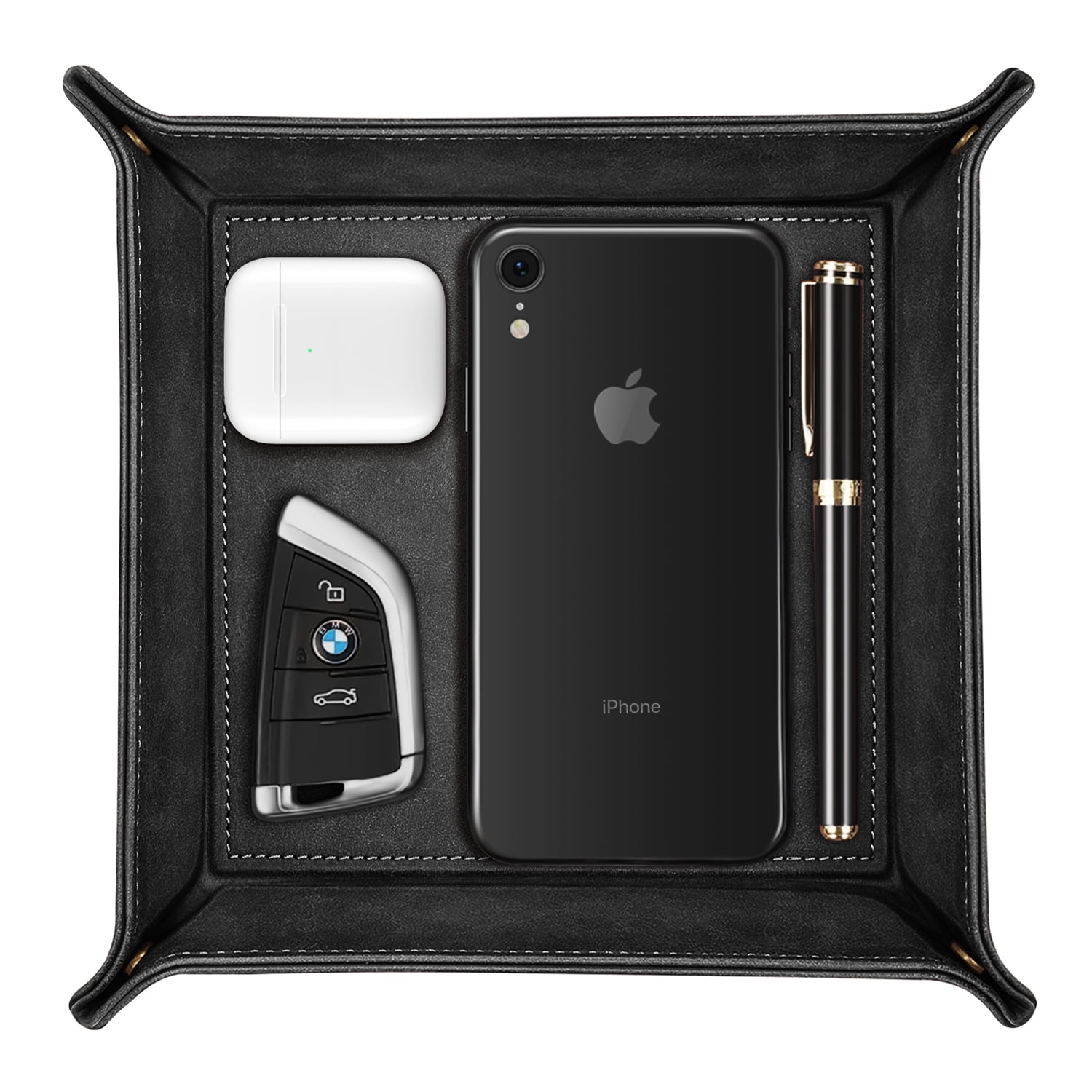 SITHON Valet Tray Desktop Storage Organizer – Premium PU Leather ...