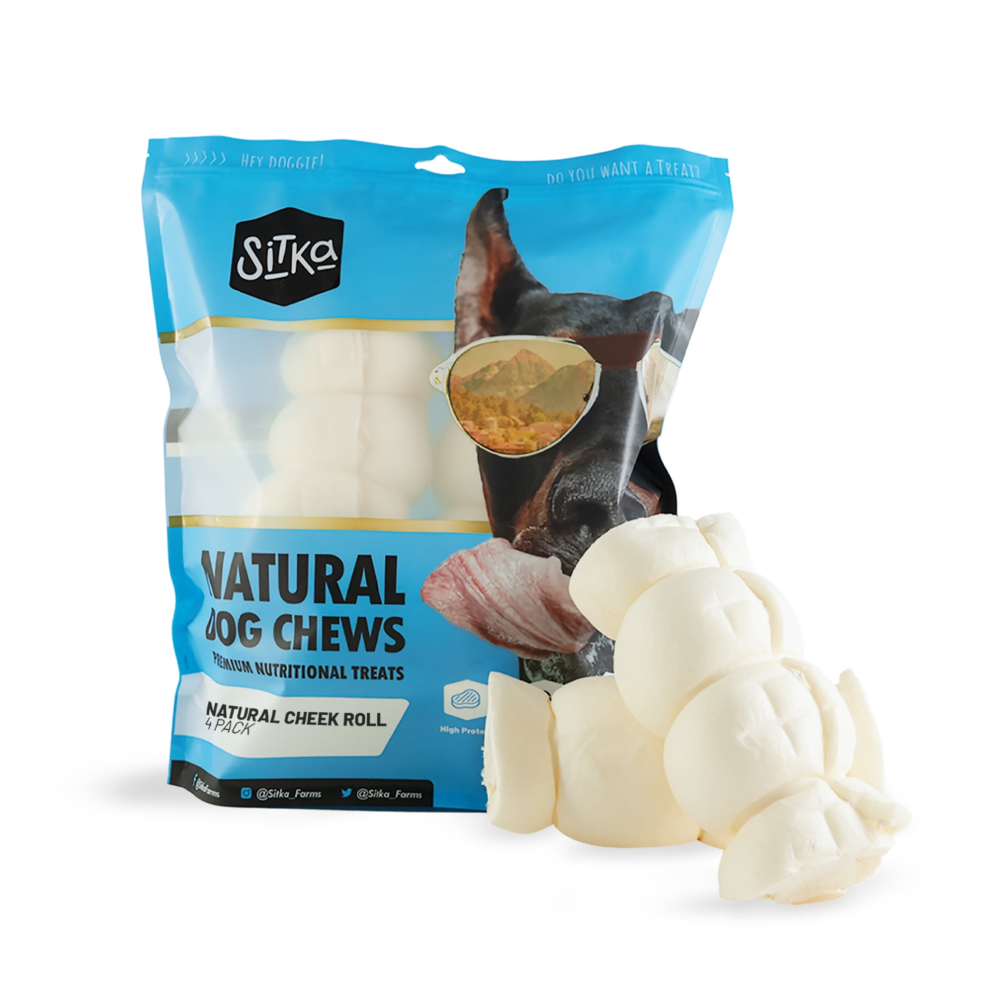 SITKA Farms Beef Cheek Rolls 5-6" Chews for Small Medium and Large Dogs ...