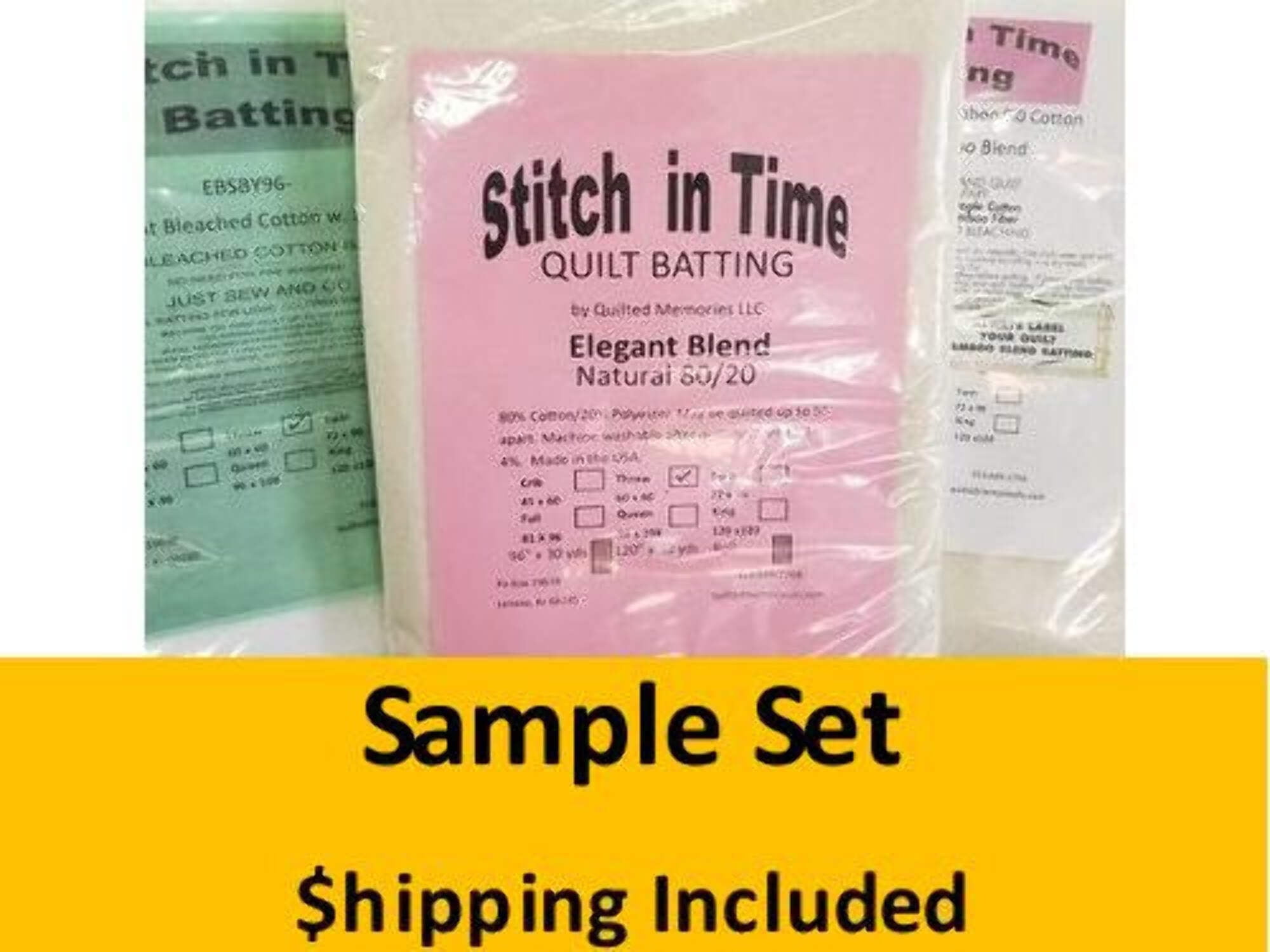 SITTHROWSAM Stitch in Time Batting (Package, Throw Samples (3) 60 in x ...