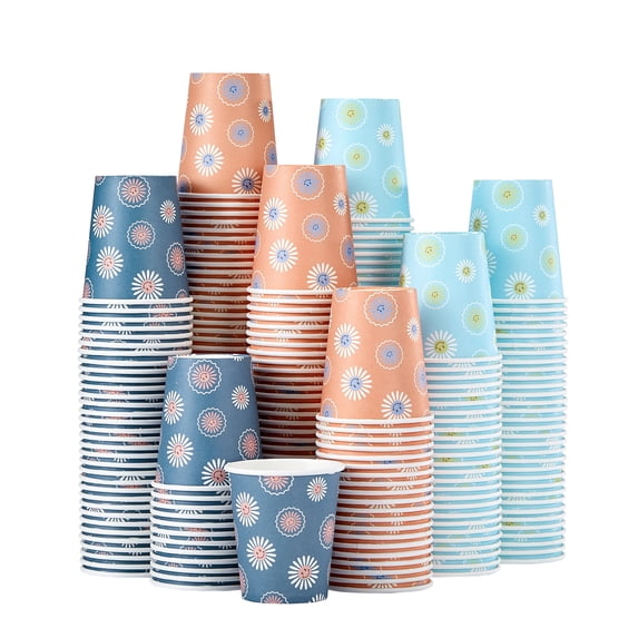 SIUQ 5oz Paper Cups, Hot/Cold Drink, Disposable & Biodegradable - 300 ...
