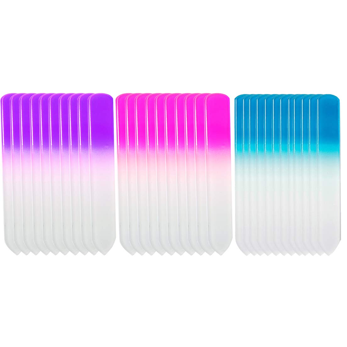 SIUSIO 30PK Professional Glass Nail Files for Natural Nails Czech Short ...
