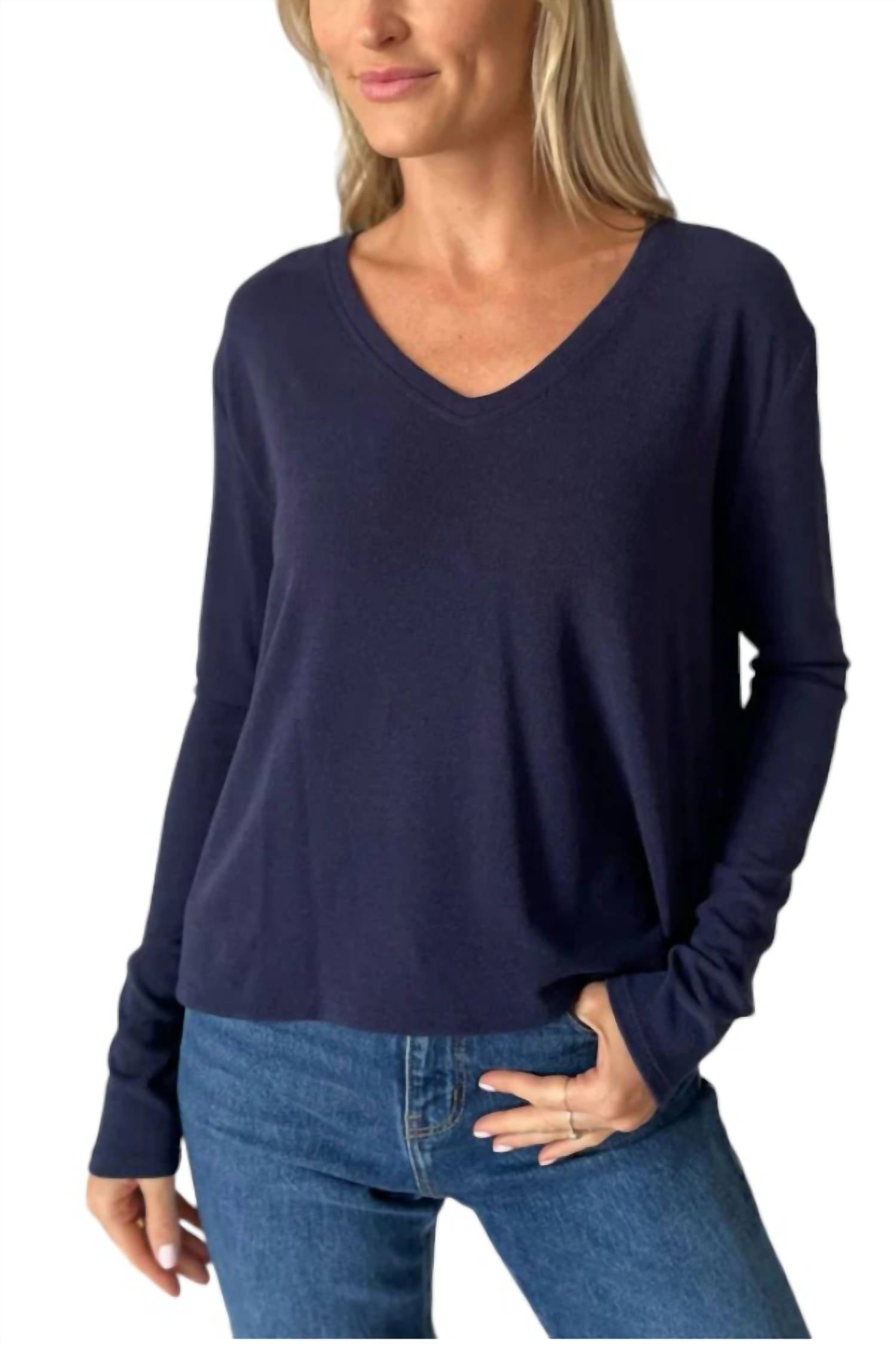 Six/fifty Stacy Cross Back Long Sleeve Top - Walmart.com
