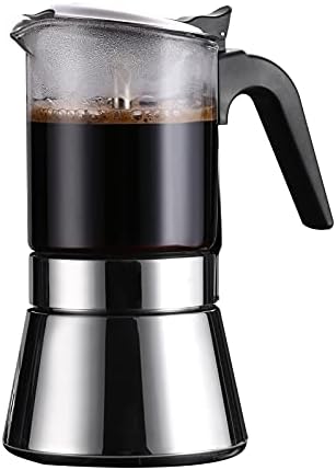 SIXAQUAE Induction Moka Pot, Crystal Glass-top & Stainless Steel ...