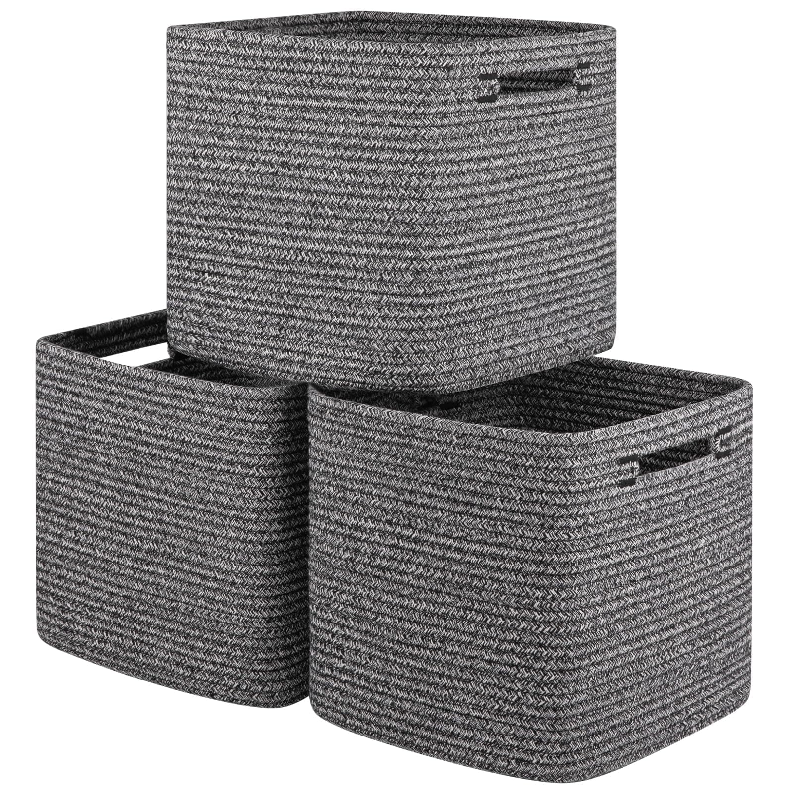 SIXDOVE Storage Cubes 11 Inch Cotton Rope Woven Baskets for Organizing ...