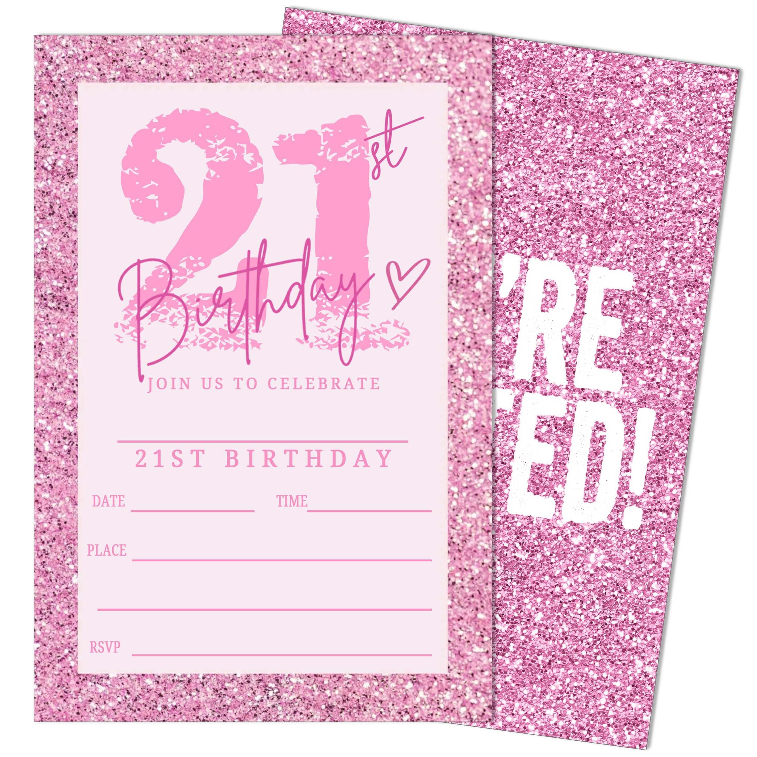 SIXEIGHT 21st Birthday Party IFF17 Invitations, Pink Birthday ...