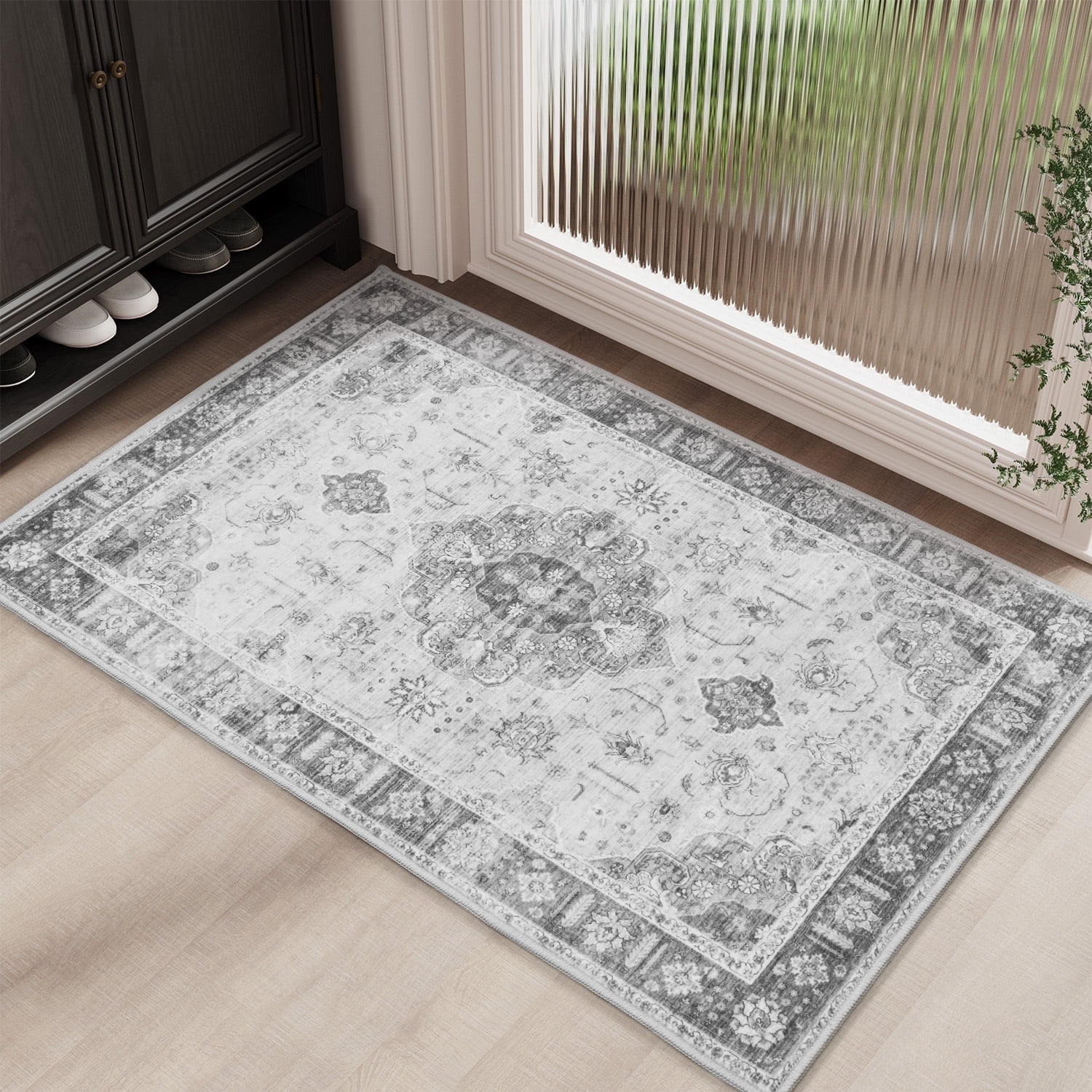 SIXHOME 2'x3' Entry Rug Door Mat Washable Area Rugs Medallion Vintage ...