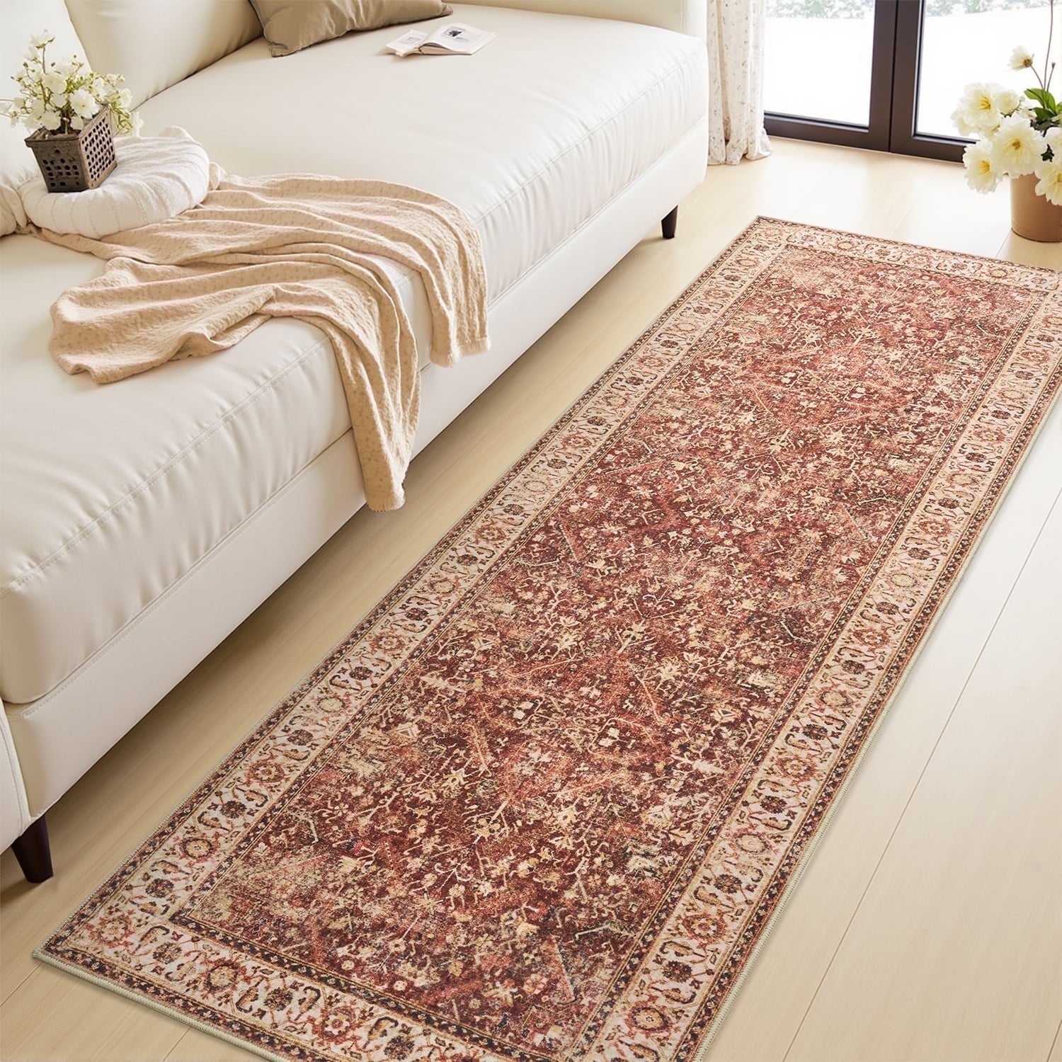 SIXHOME 2'x8' Runner Rug Machine Washable Runner Carpet Vintage ...