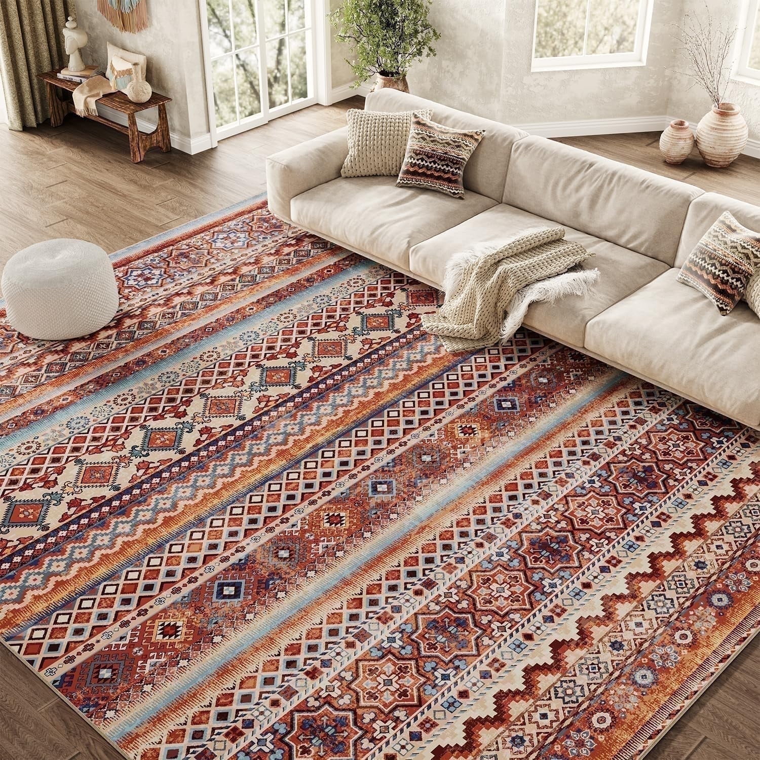 SIXHOME 4'x6' Area Rugs for Living Room Washable Rugs Vintage Boho Area ...