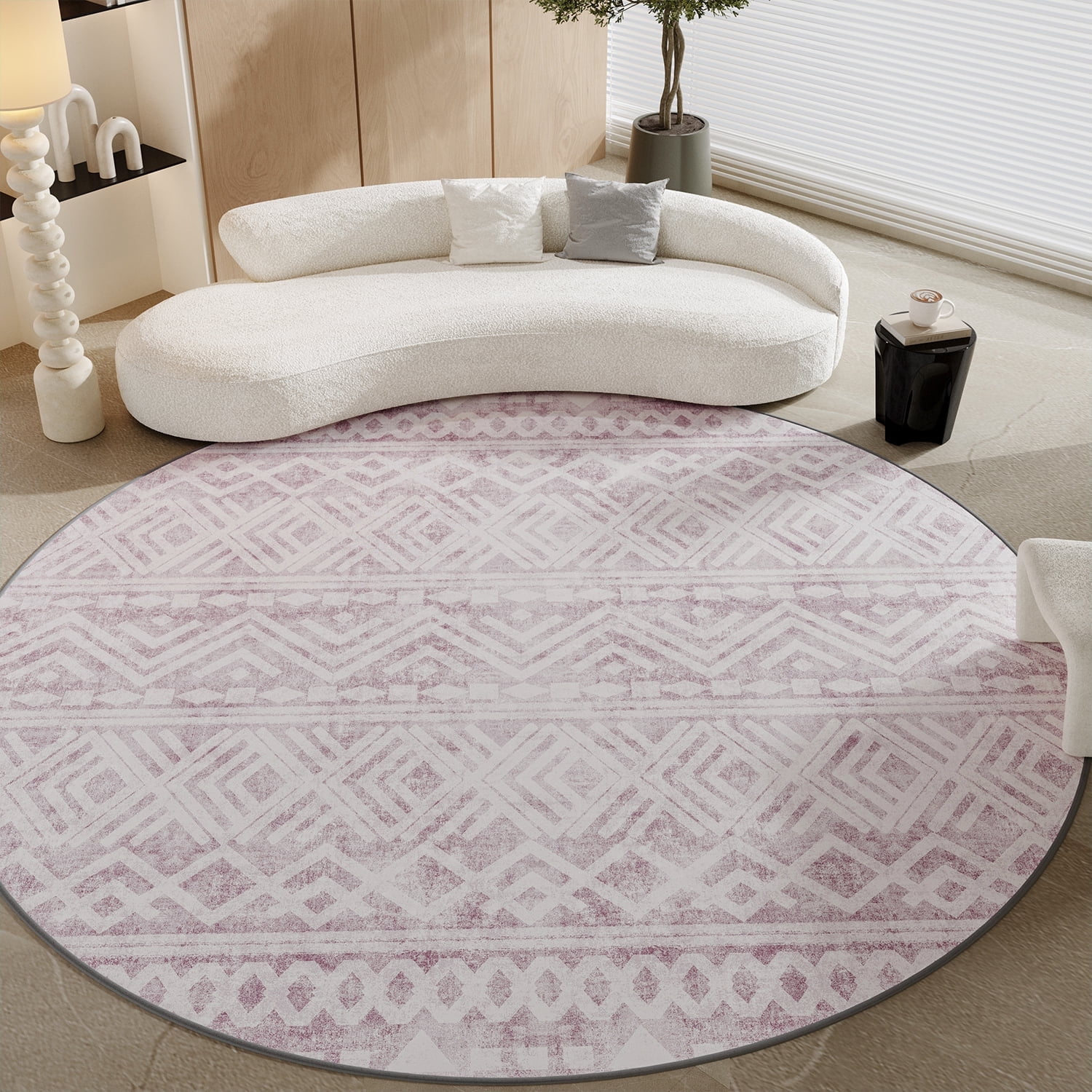 SIXHOME Boho Round Rugs for Living Room Washable Rugs 5Ft Circle Soft ...