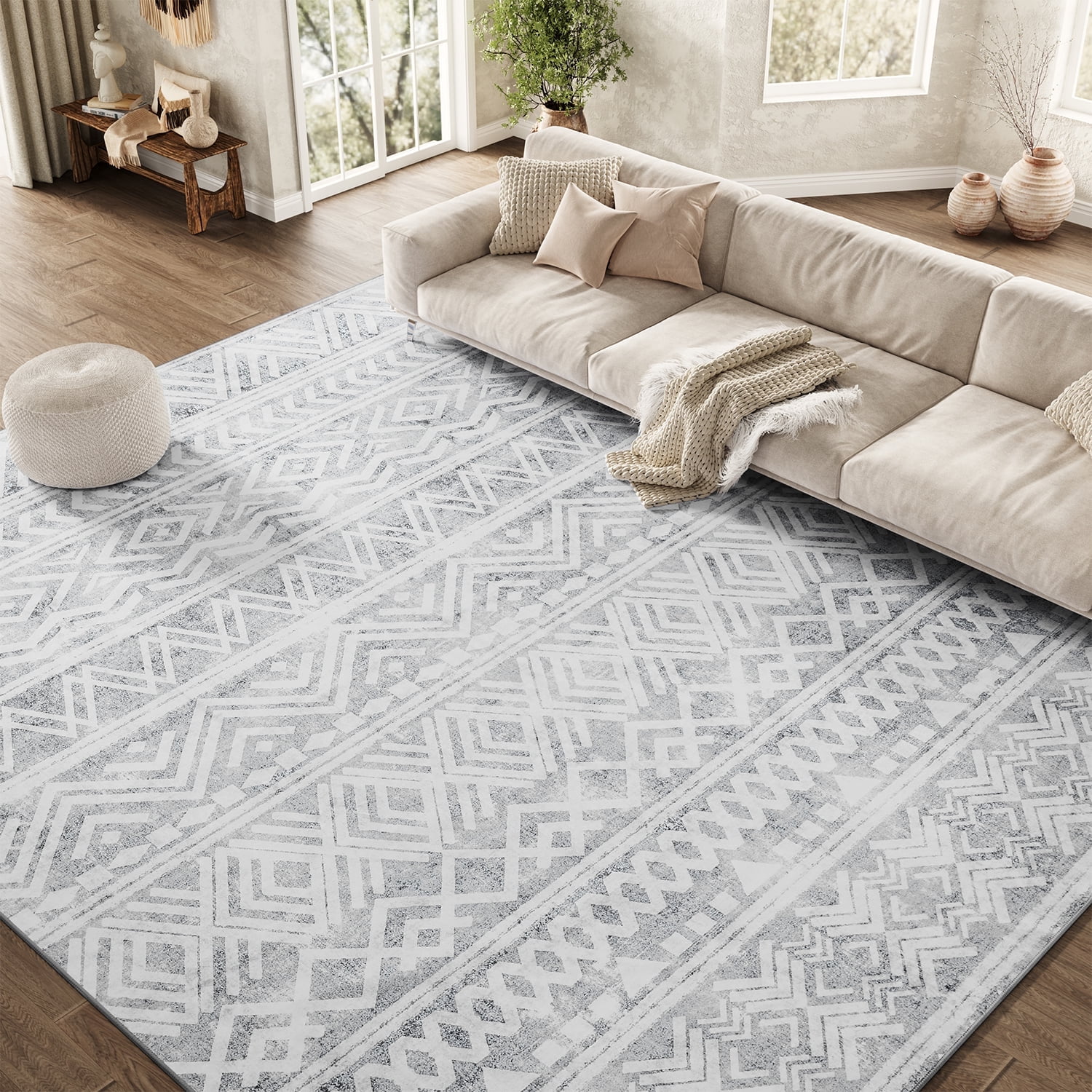 SIXHOME 5'x7' Boho Area Rugs, Machine Washable, Geometric Design, Ideal ...