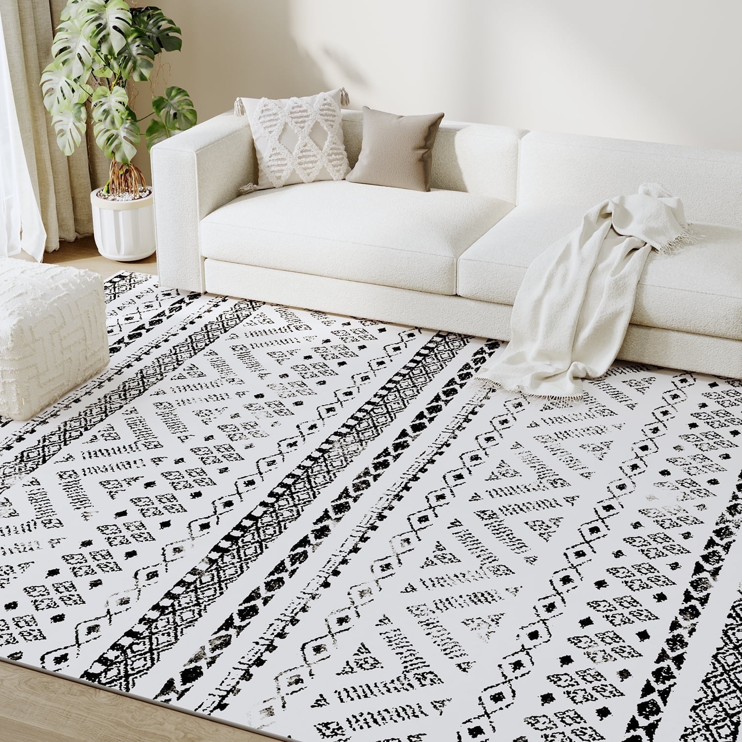 5'x7' Area Rugs for Living Room Machine Washable Rug Boho Geometric ...