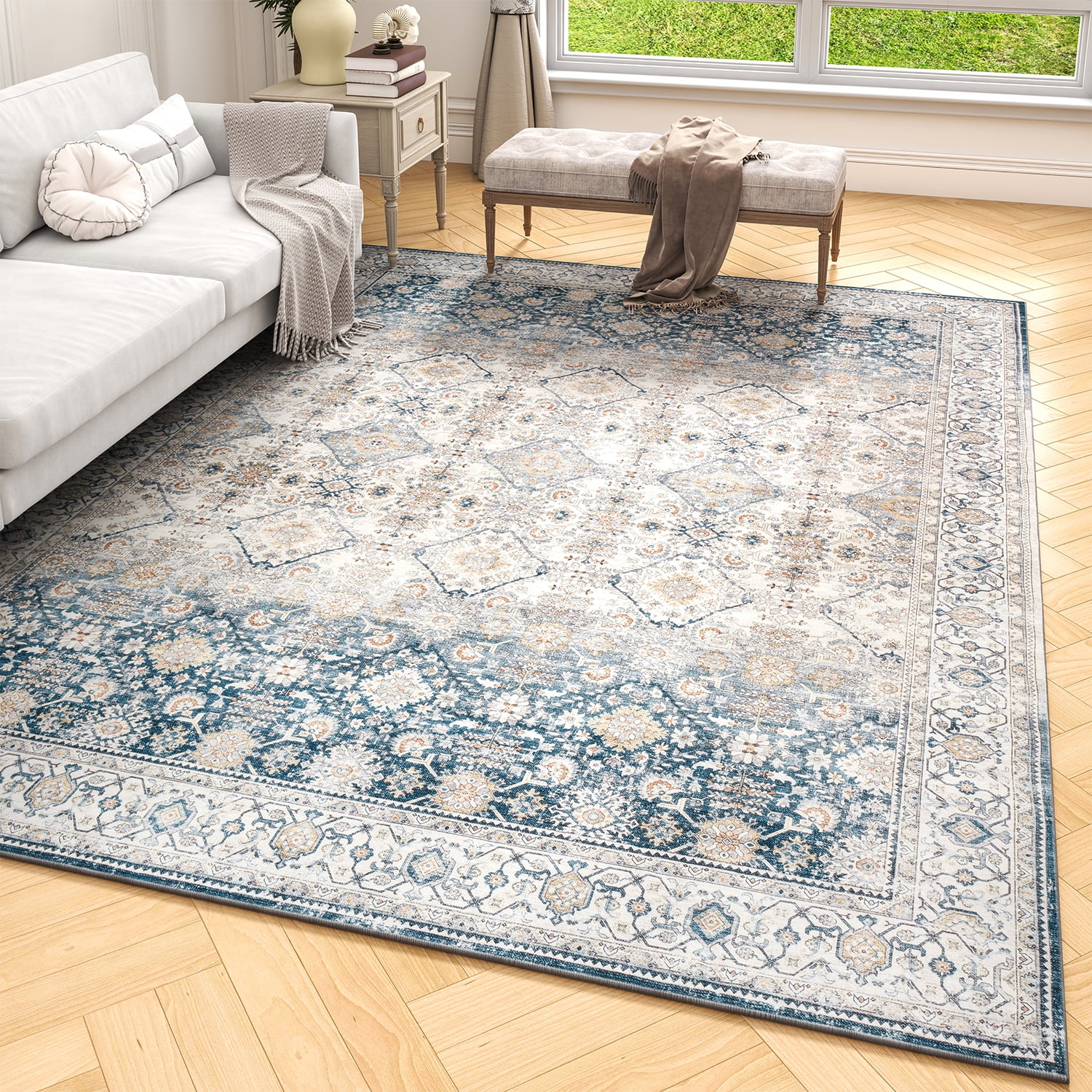 SIXHOME 5'x7' Area Rugs for Living Room Washable Rugs Ombre Vintage ...