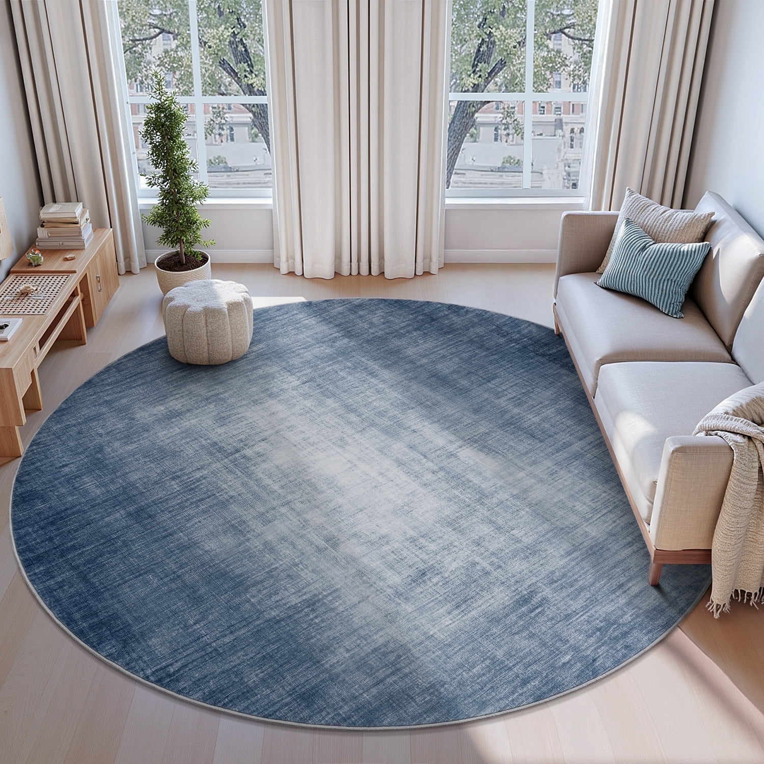 SIXHOME 6'x6' Round Rugs for Living Room Abstract Gradient Area Rugs ...
