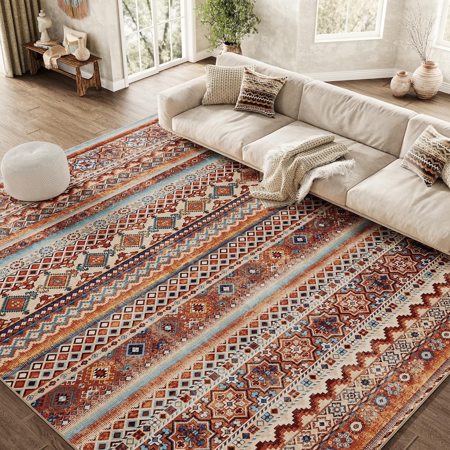 SIXHOME 6'x9' Area Rugs for Living Room Washable Rugs Vintage Boho Area ...