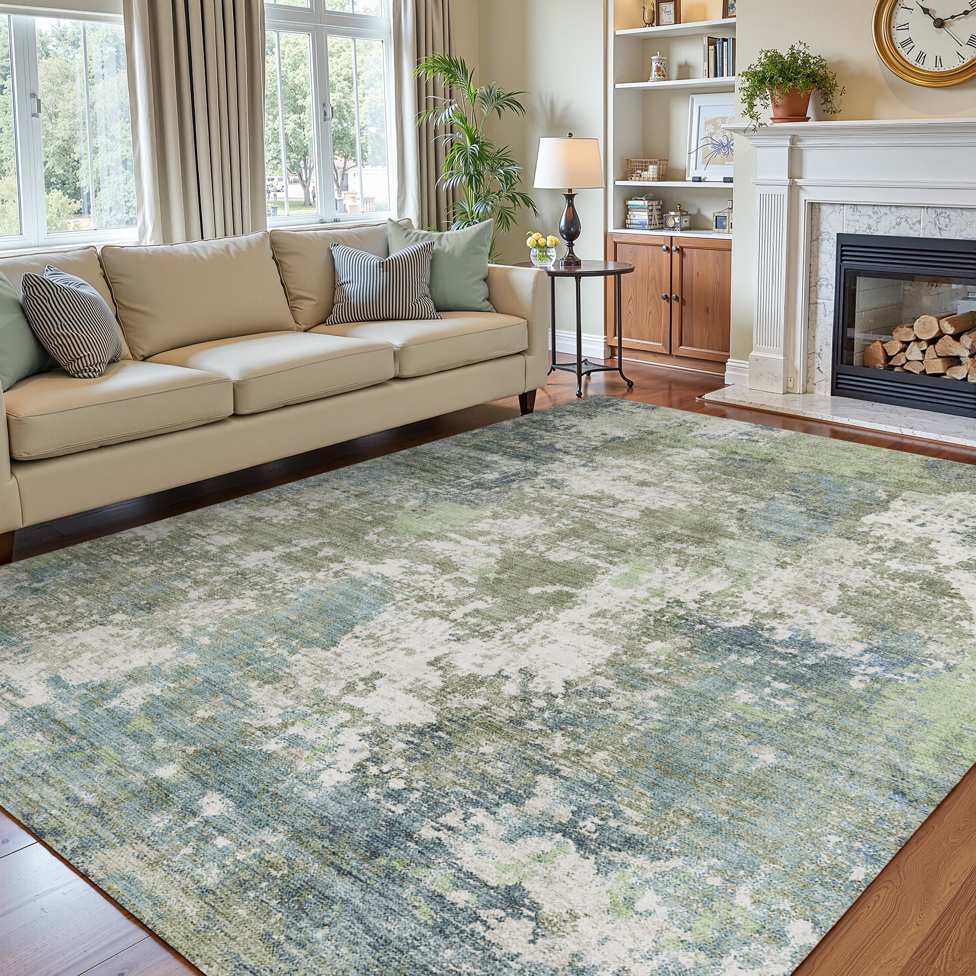SIXHOME 8'x10' Abstract Area Rugs Modern Soft Washable Rug Neutral Non ...