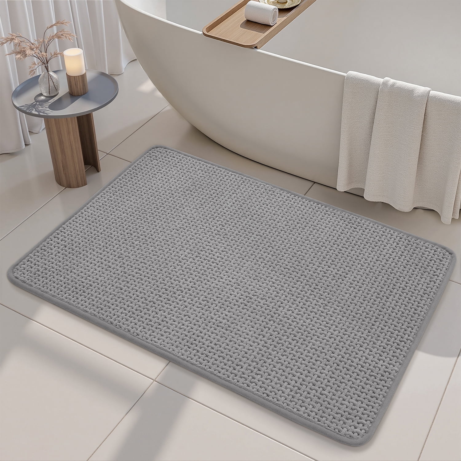 SIXHOME Bathroom Rugs Non Slip Bath Mat Chenille Rubber Backing Soft ...