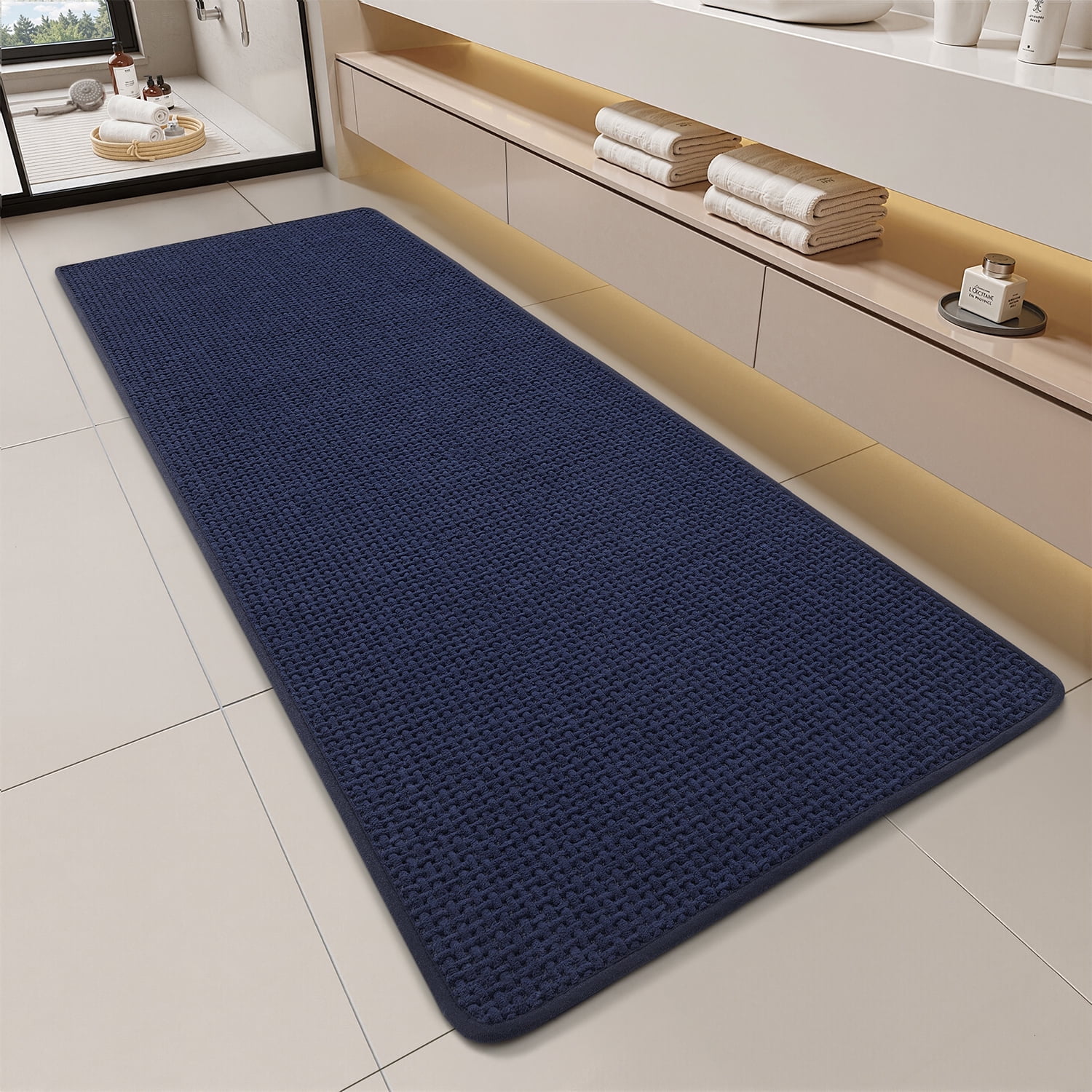 SIXHOME Bathroom Rugs Non Slip Bath Mat Chenille Rubber Backing 17"x59 ...