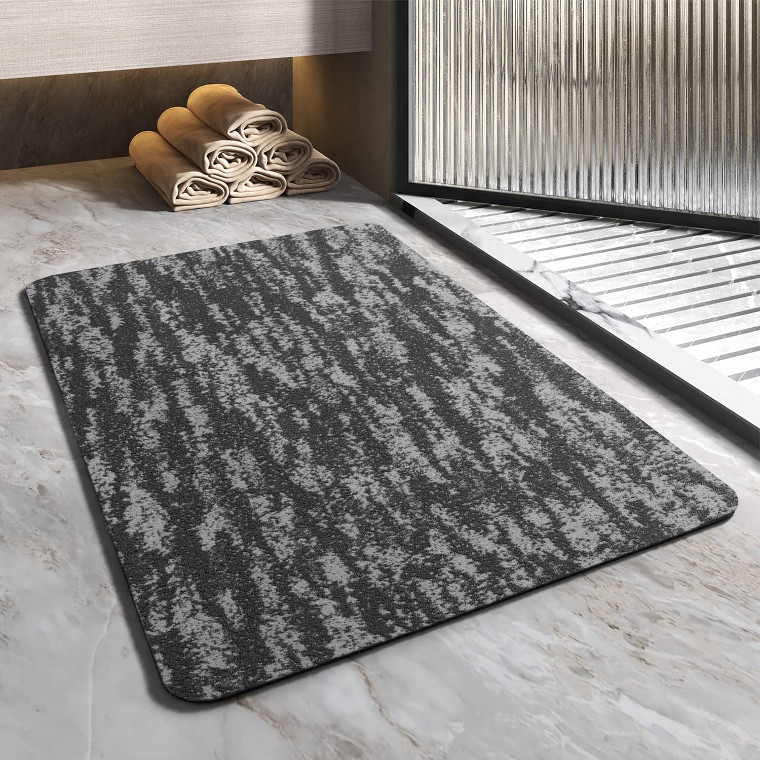 SIXHOME Bathroom Rugs Non Slip Quick Absorbent Terrycloth Microfiber ...