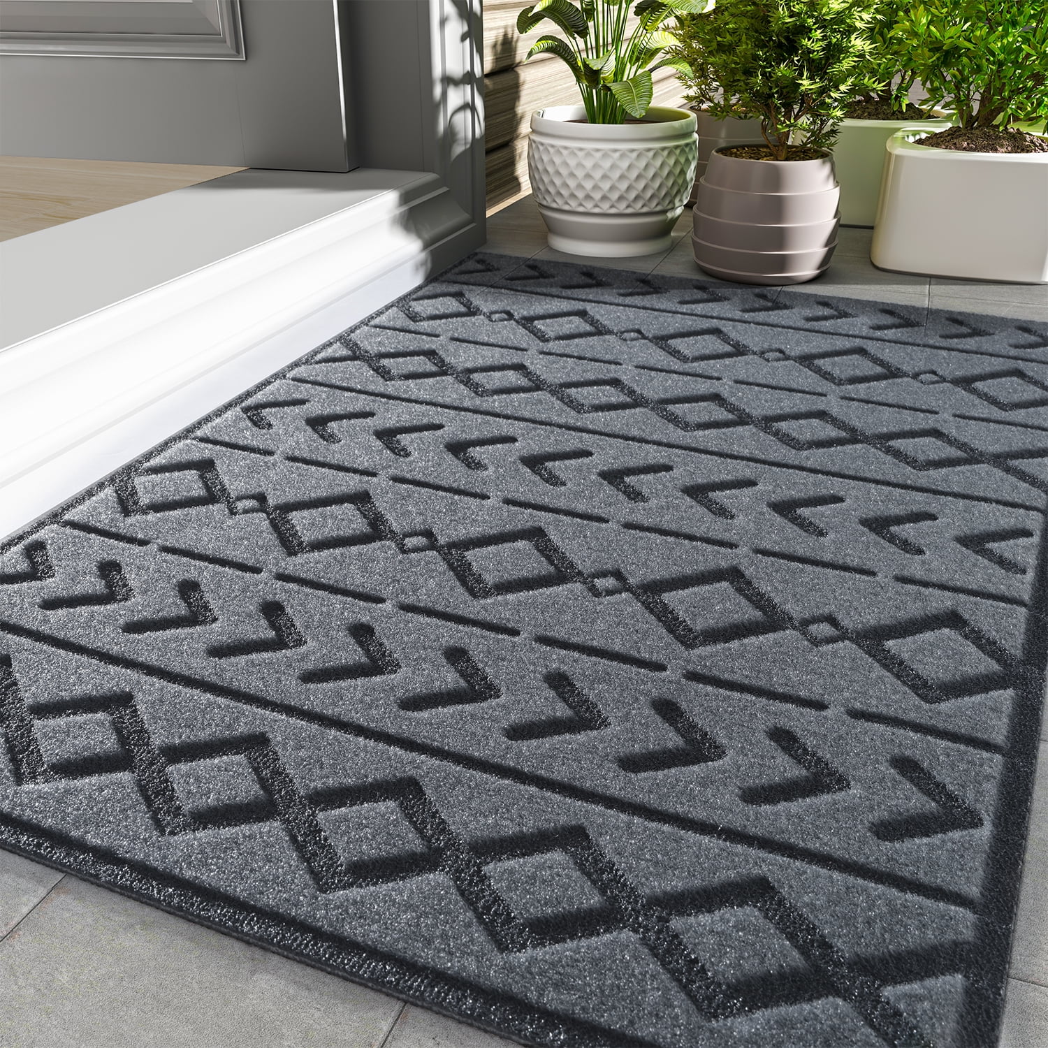 SIXHOME Doormats Non Slip 24" x 36" Boho Indoor Outdoor Rugs Rubber ...
