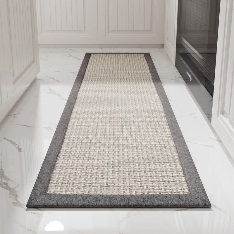"SIXHOME Non-Skid Washable Kitchen and Laundry Room Runner Rug in Grey ...